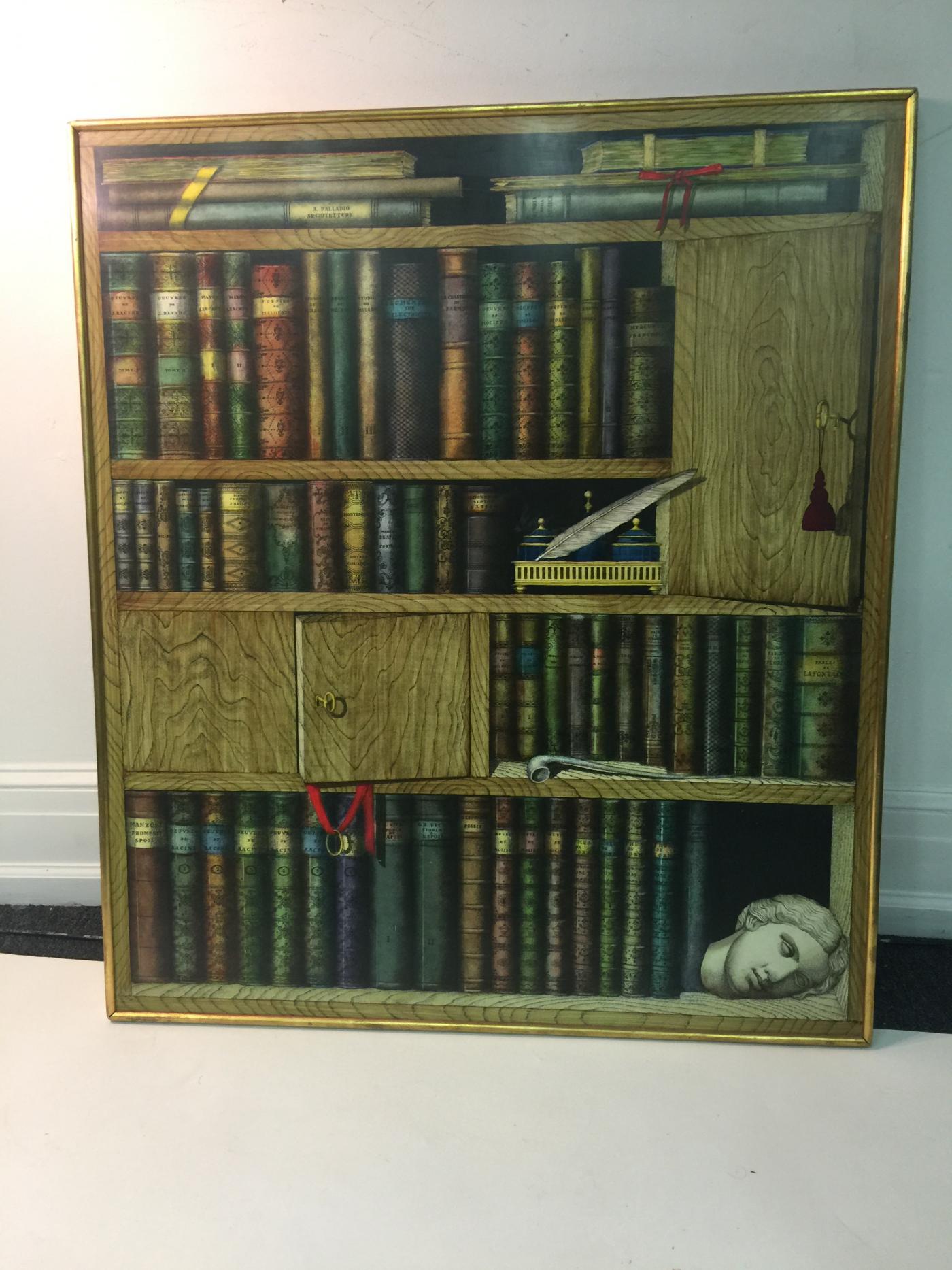 Piero Fornasetti - Piero Fornasetti Ornate Book Case Lithograph