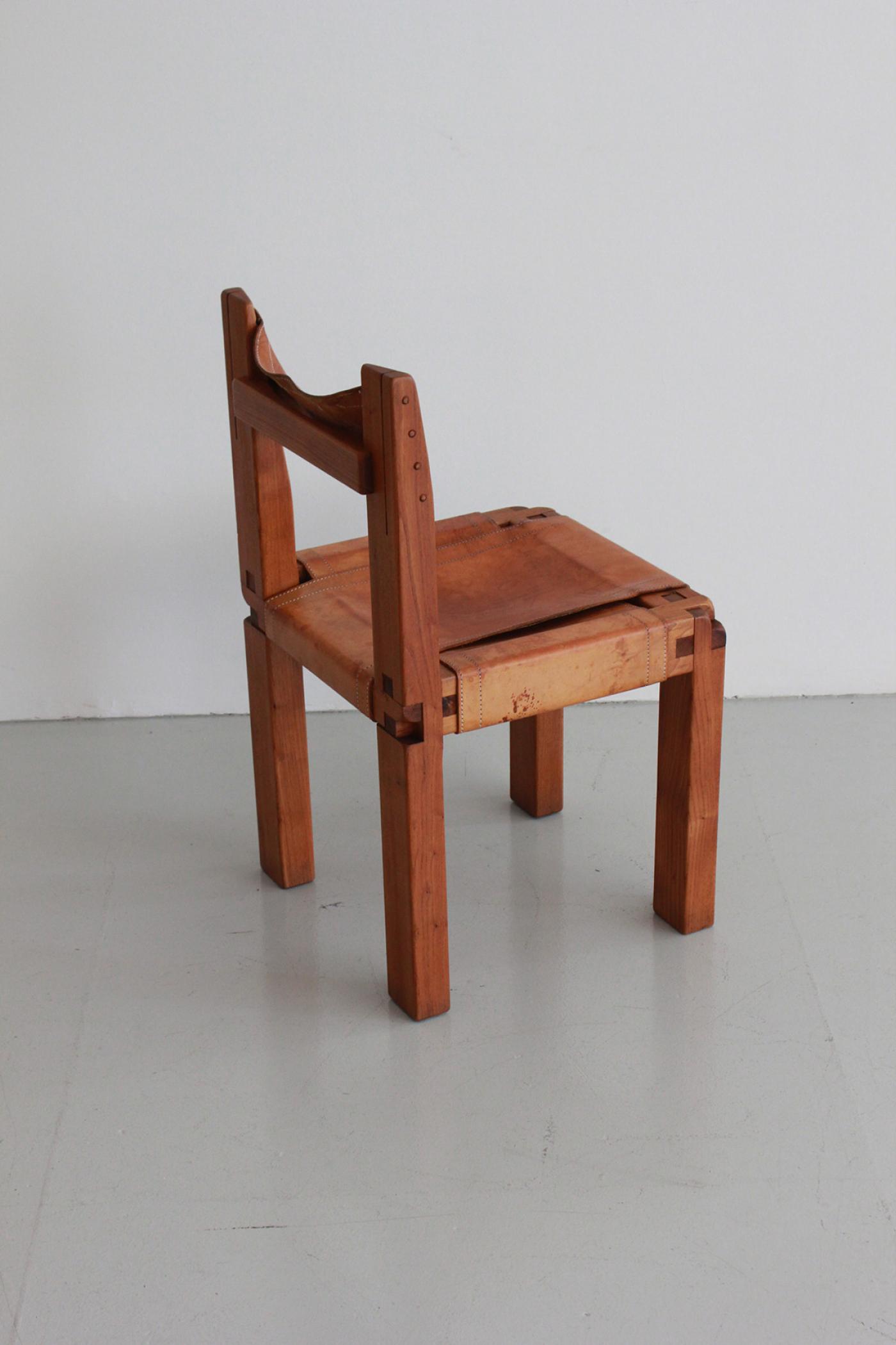 Pierre Chapo - Set of Six Dining Chairs by Pierre Chapo