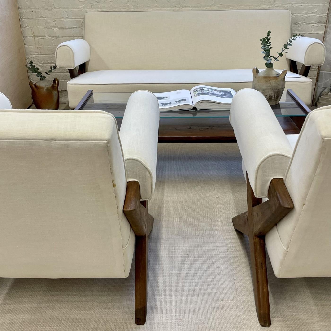 Pierre Jeanneret - Pair of Pierre Jeanneret X-Leg Upholstered Lounge ...