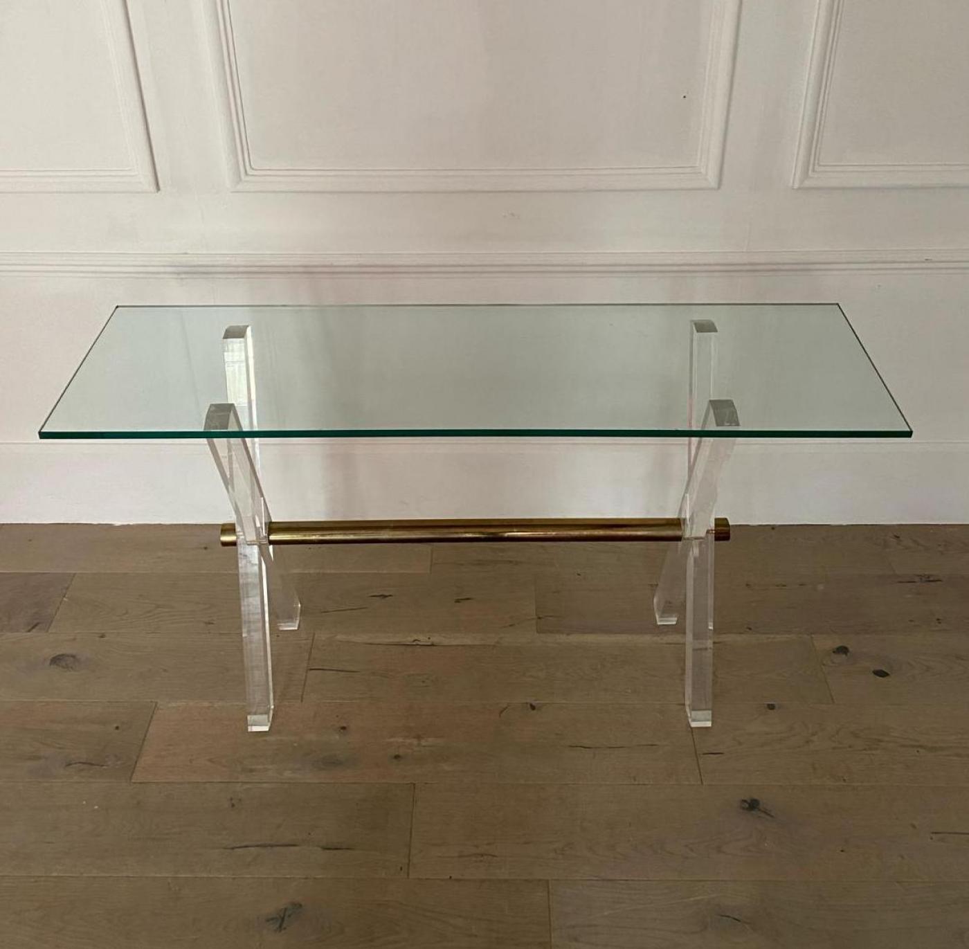 Plexi console table, 1970s France