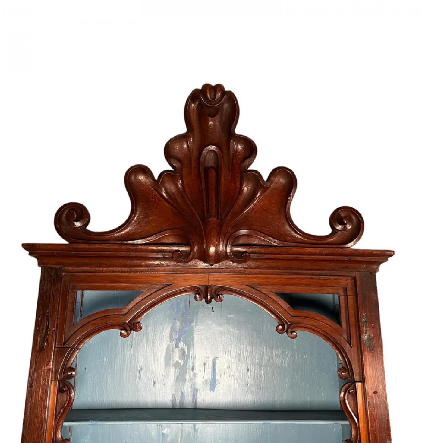 Portuguese, Colonial Carved Hanging Wall Shelf