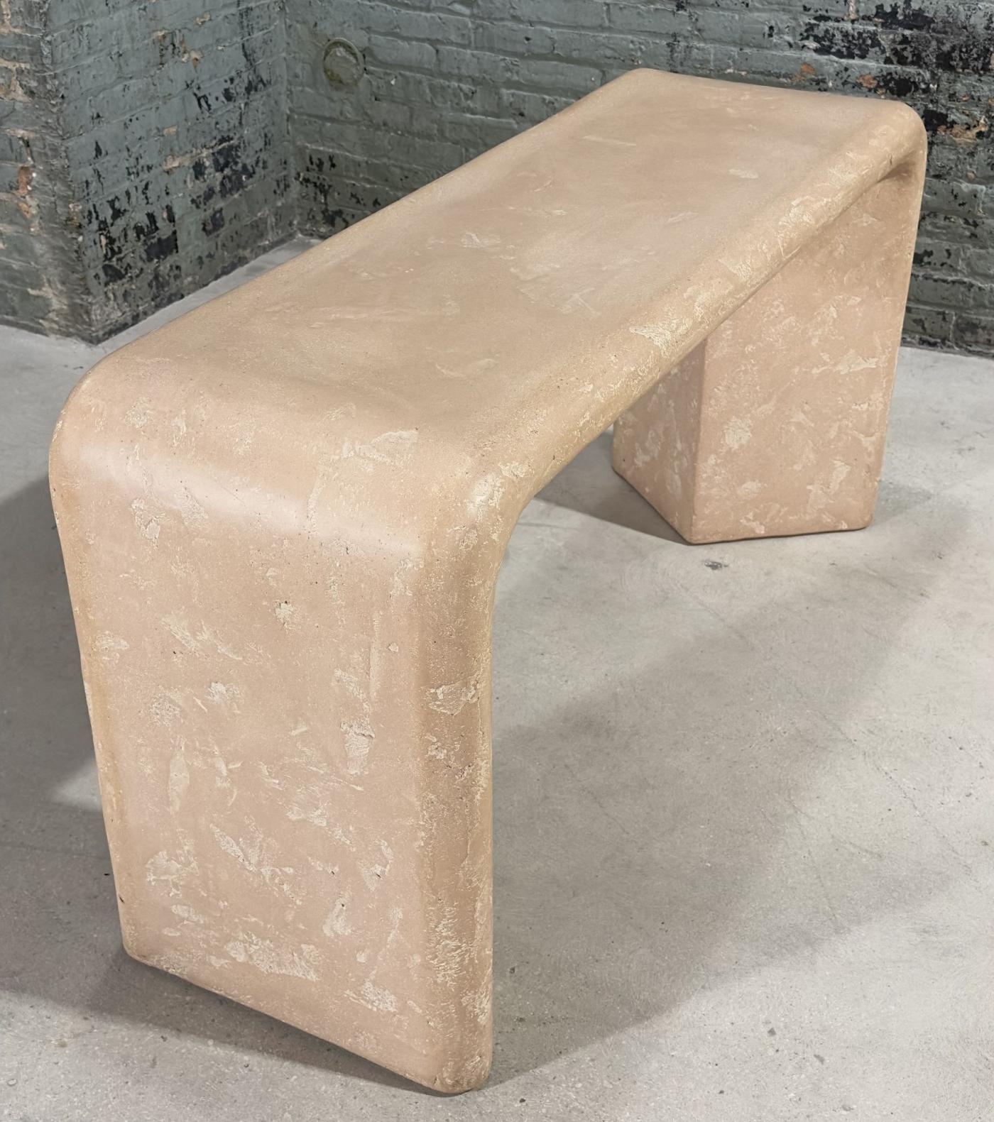 Post Modern Pink Plaster Sculptural Console Table, 1980