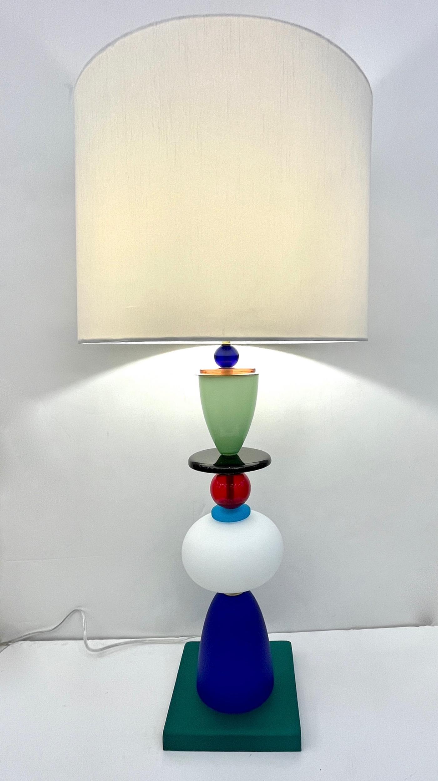 Postmodern Italian Memphis Design Green Blue White Red Black Murano ...