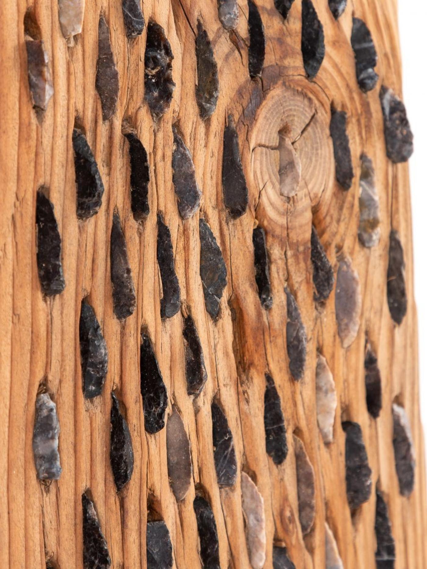 Primitave Wood and Stone Wheat Thresher