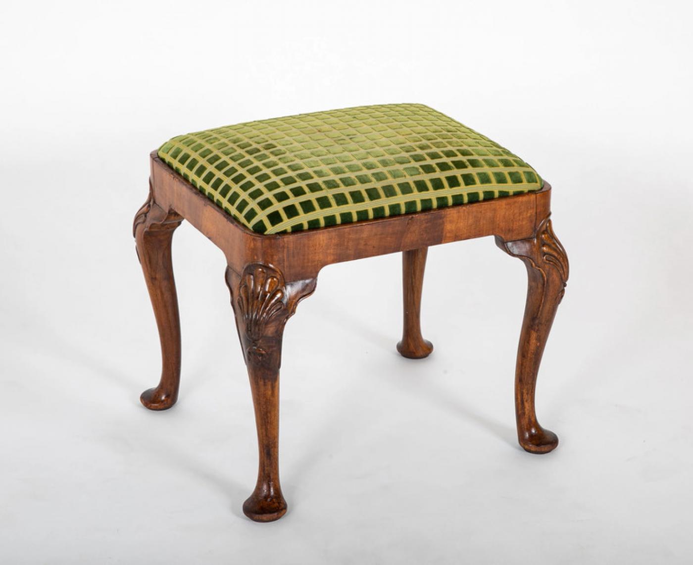 Queen Anne Style Walnut Stool