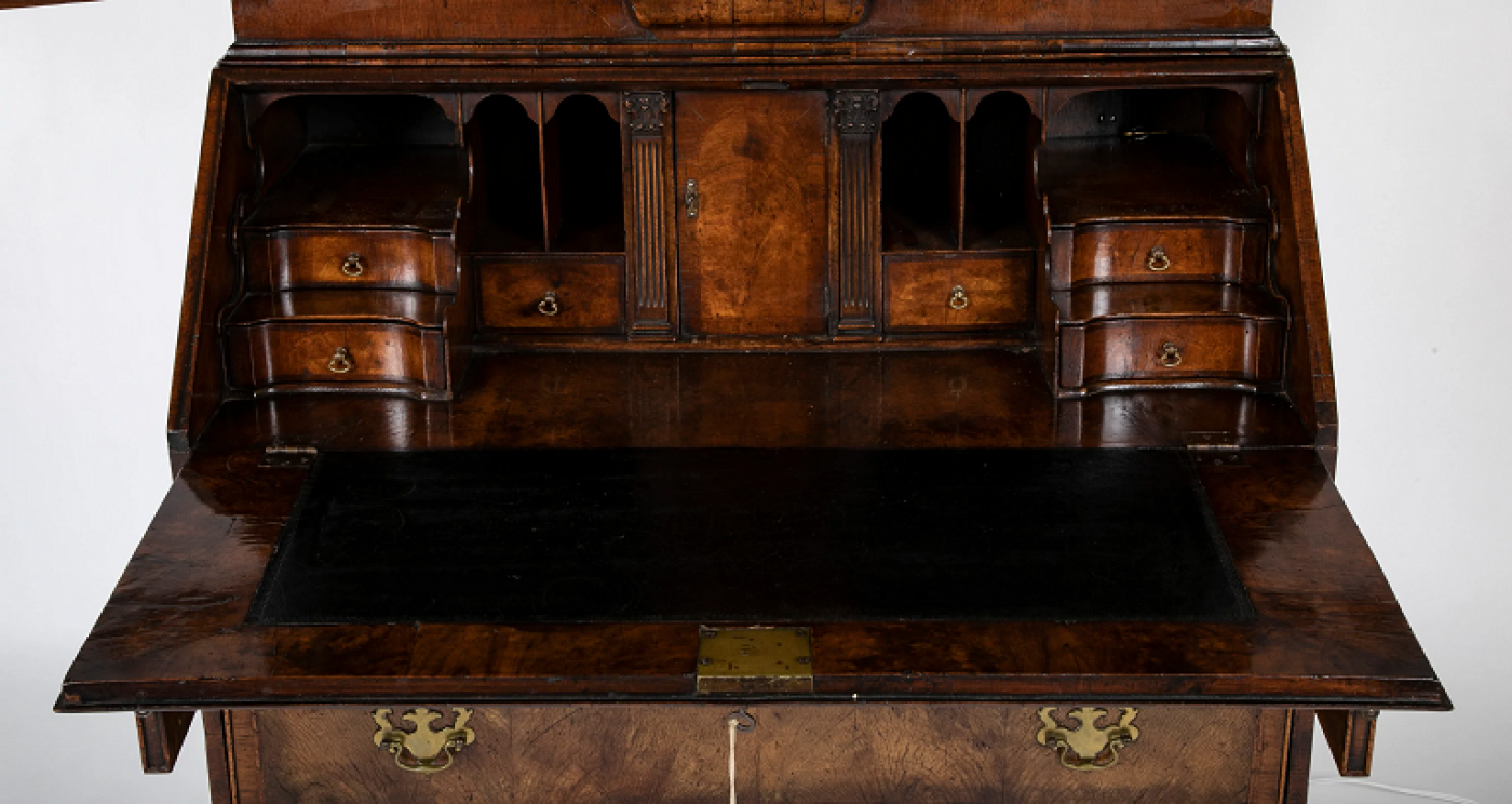 Queen Anne Two Part Walnut Secretary Desk