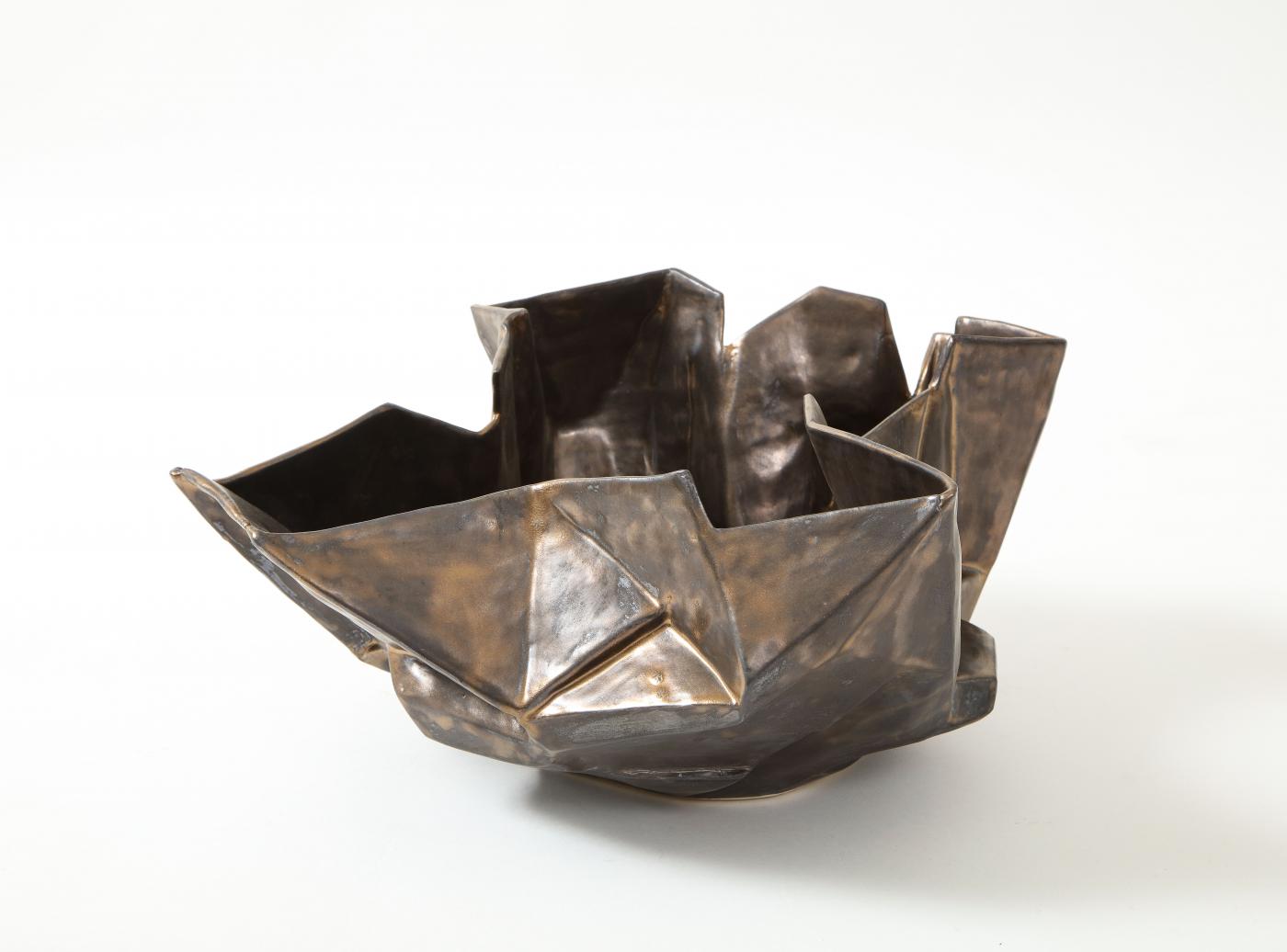 R.A. Pesce - "R. A. PESCE Cubism Wheel-thrown and manipulated low vessel