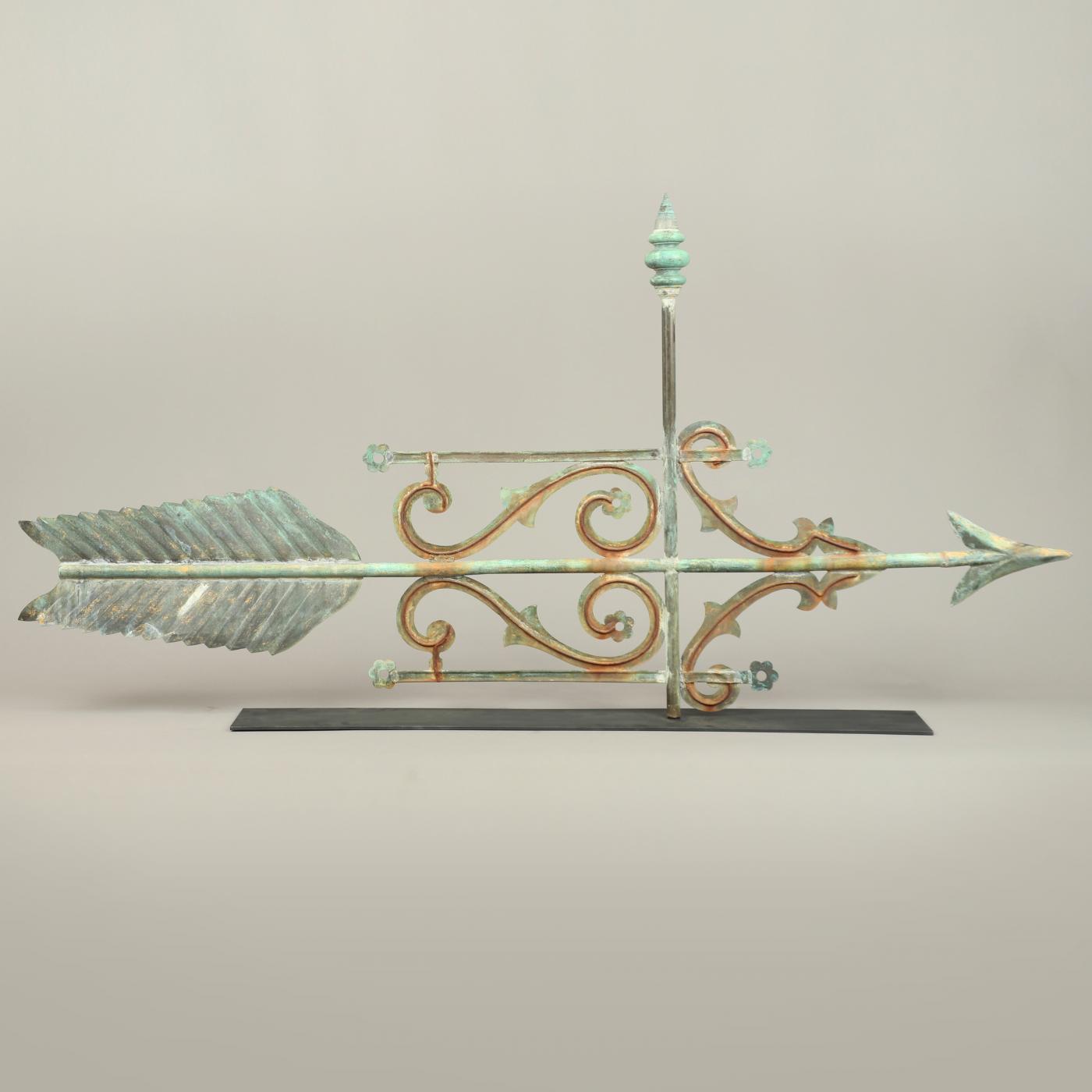 J. W. Fiske & Company - RARE LARGE BANNER WEATHERVANE