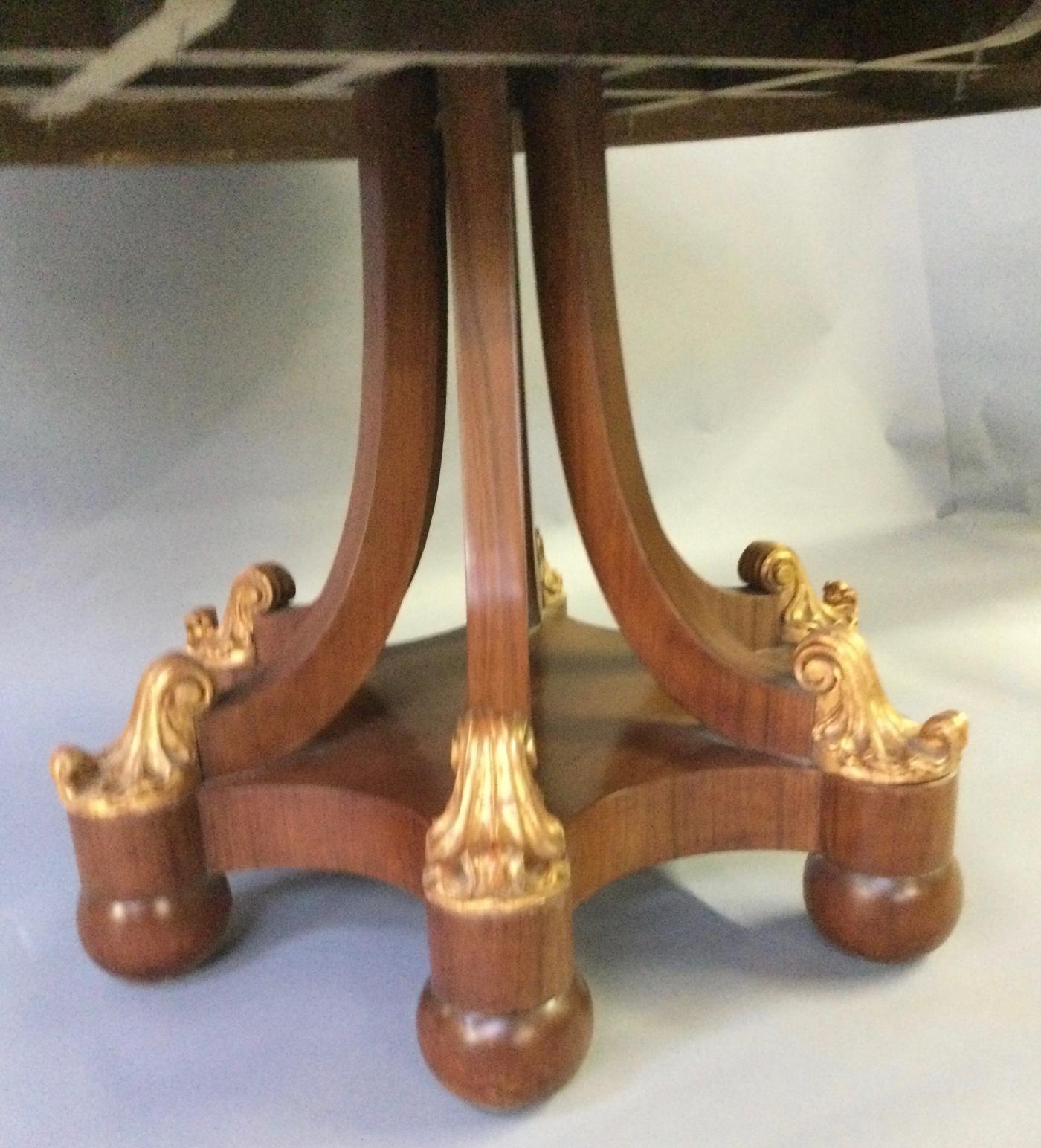 ROSEWOOD VENEER TABLE WITH GILDING DETAIL