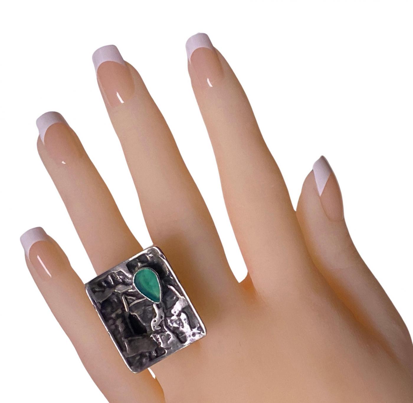 Rachel Gera - Rachel Gera abstract brutalist Modernist Sterling Ring ...
