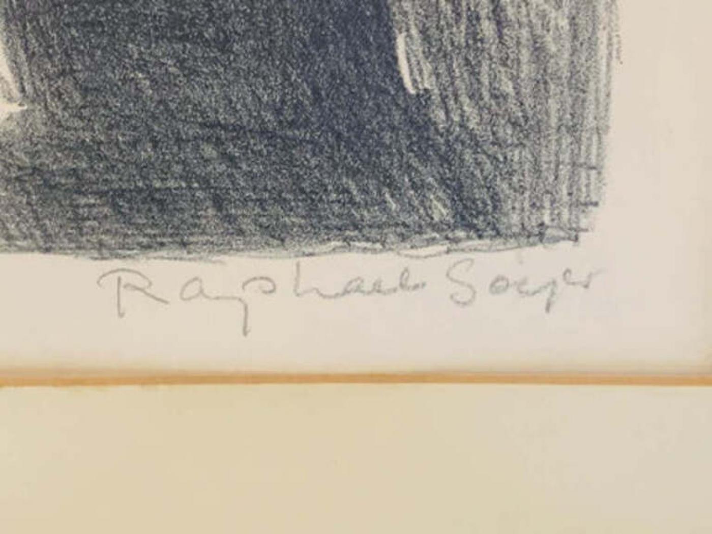 Raphael Soyer - Raphael Soyer "Girl Holding Flower" Lithograph, Signed