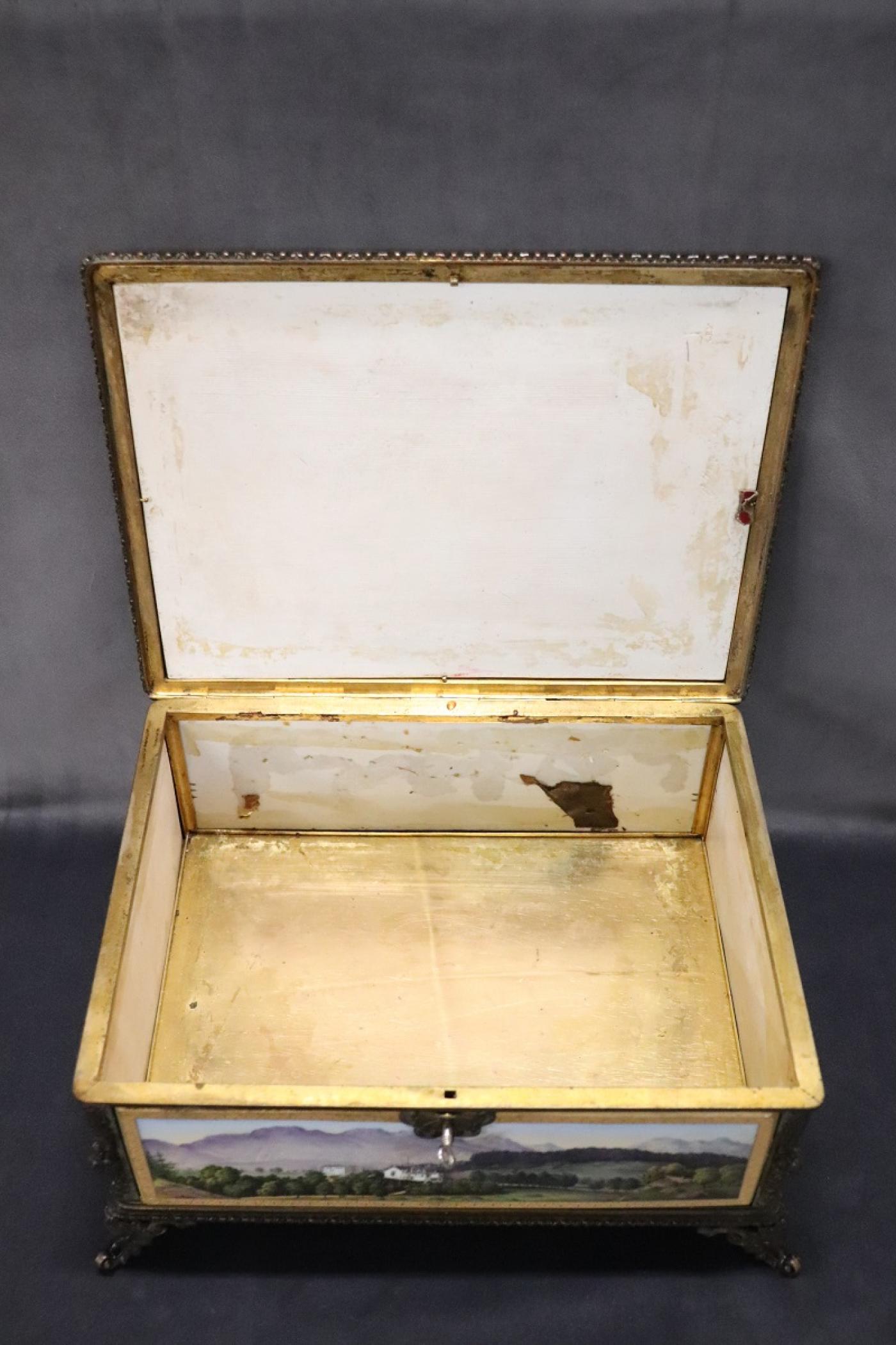 Rare 19th Century Antique Bronze Mounted KPM Hand Painted Porcelain Casket