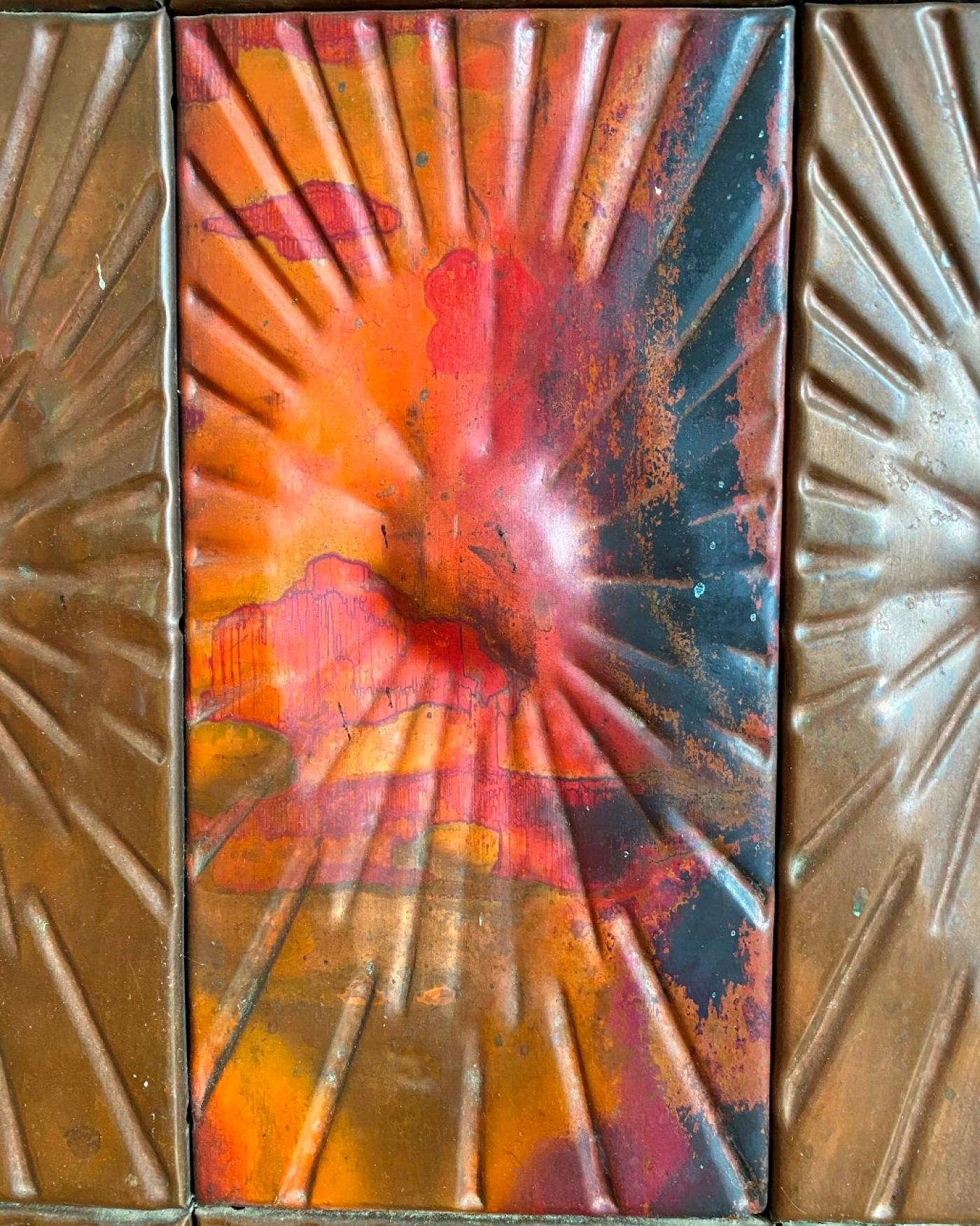 Rare Copper Wall Panelling Cladding by Edit Oborzil, 1971