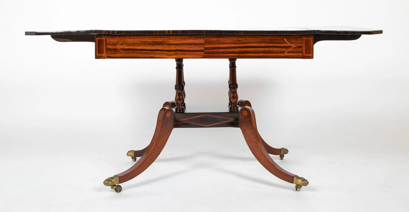 Rare Early 19th Century Regency Banded Calamander Library