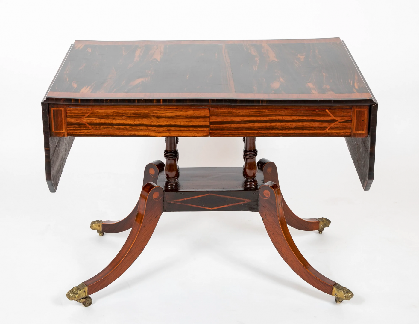 Rare Early 19th Century Regency Banded Calamander Library