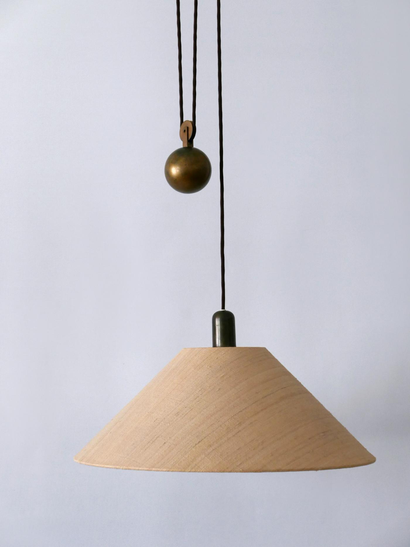 Rare Elegant Mid Century Modern Counterweight Brass Pendant Lamp ...