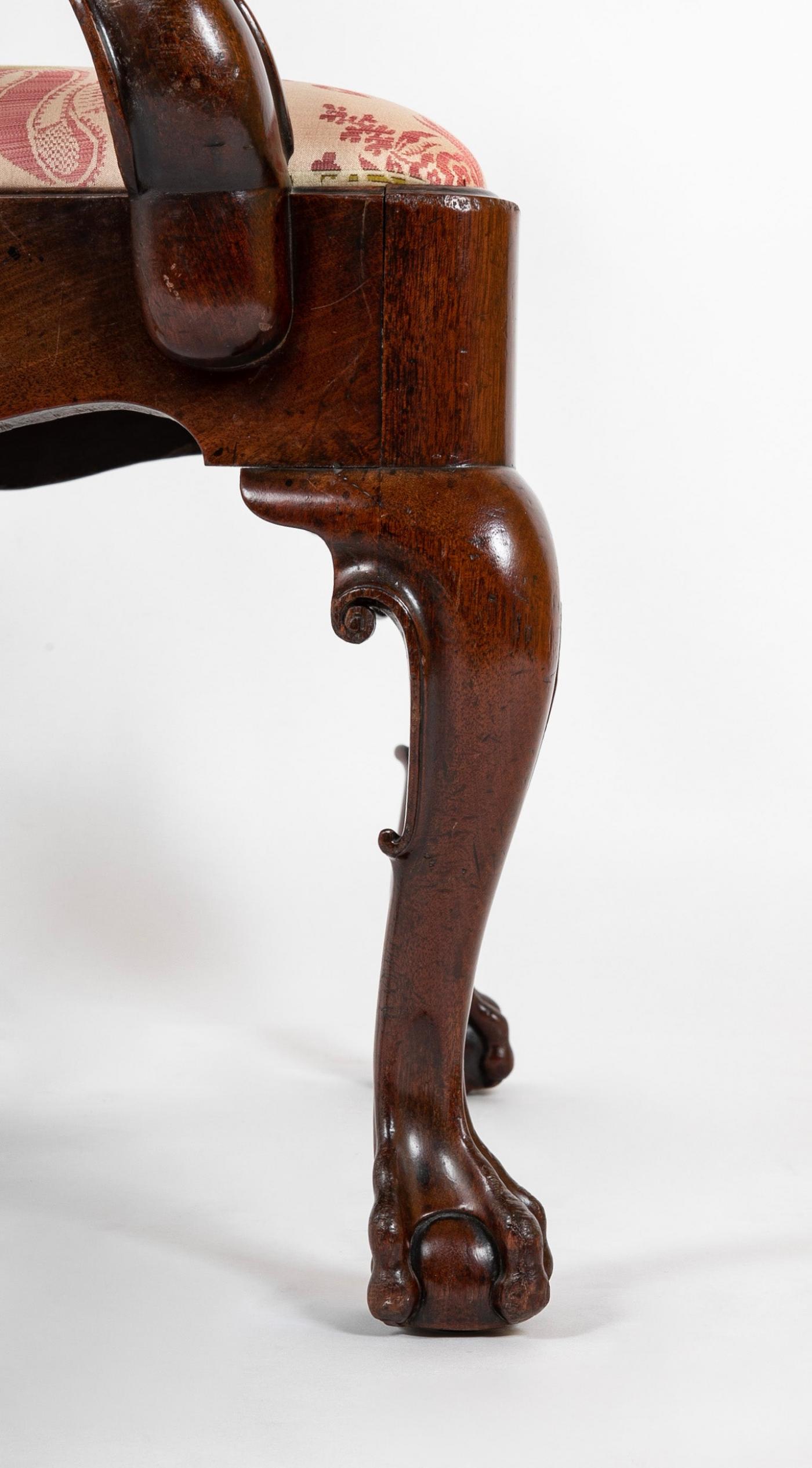 Rare Irish George II Armchair with Ball and Claw Feet and "C" Scroll ...