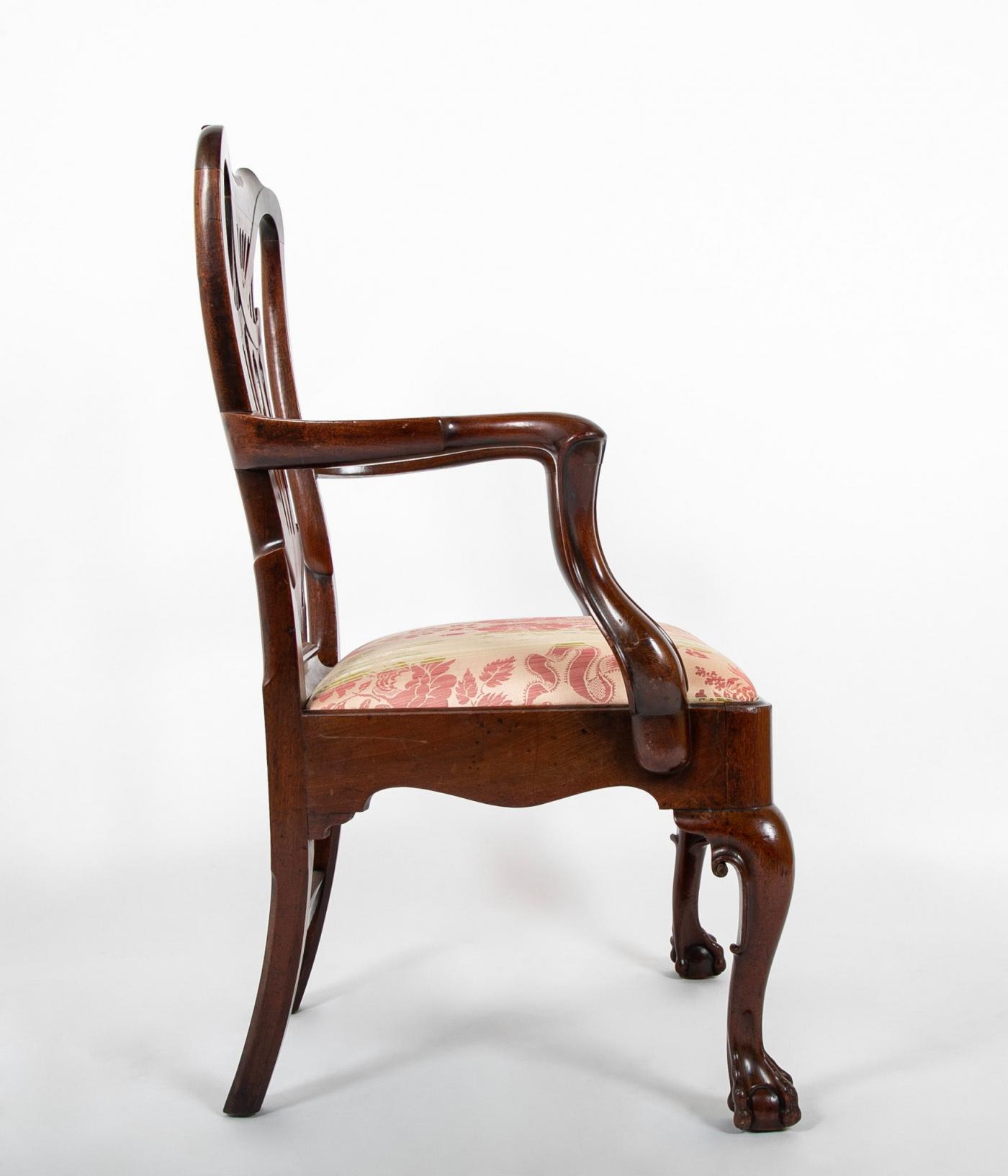 Rare Irish George II Armchair with Ball and Claw Feet and "C" Scroll ...
