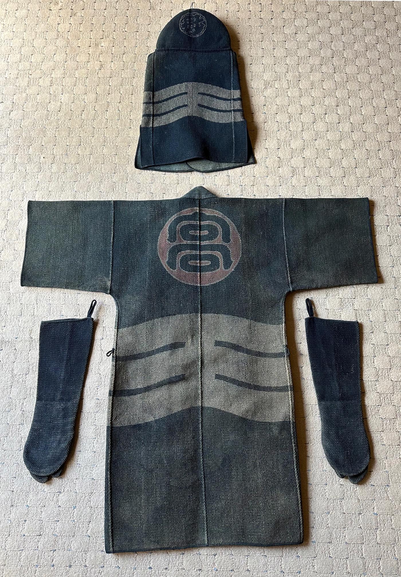 Rare Japanese Fireman's Four-Piece Assemble Meiji to Showa Period