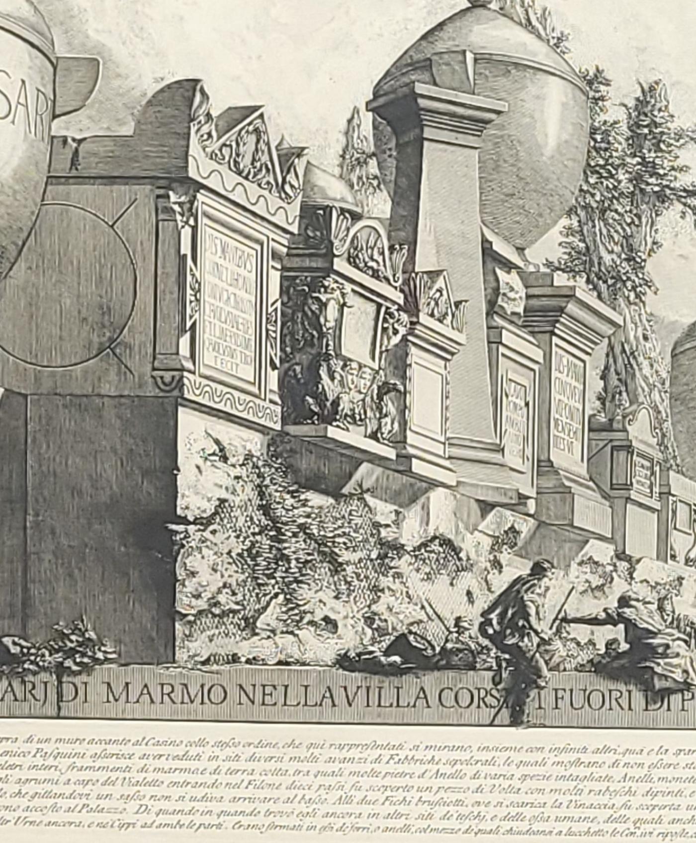 Rare Piranesi Engraving of Ancient Stone Carvings, Rome, circa 1770