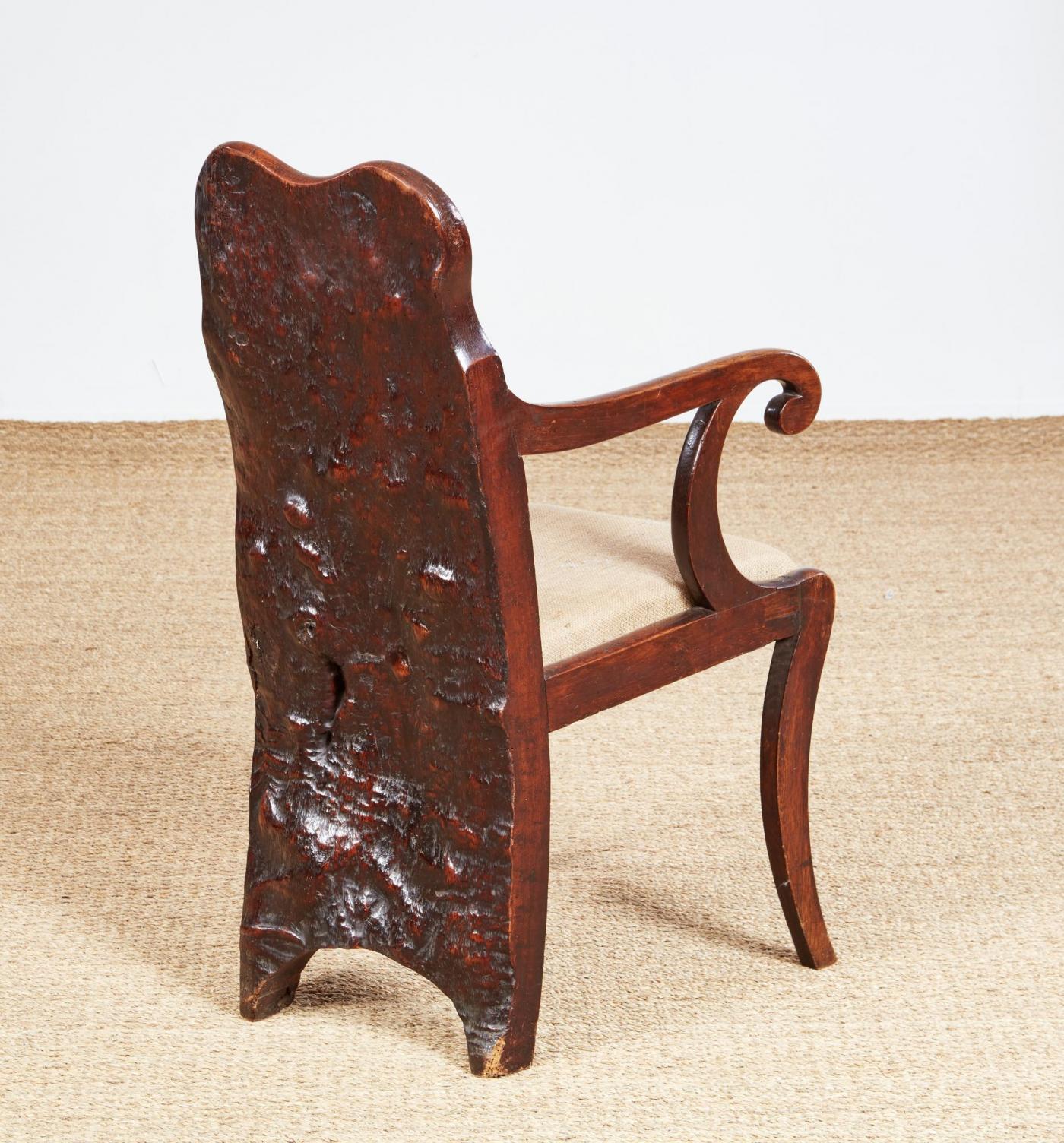Rare Specimen Burl Oak Chair