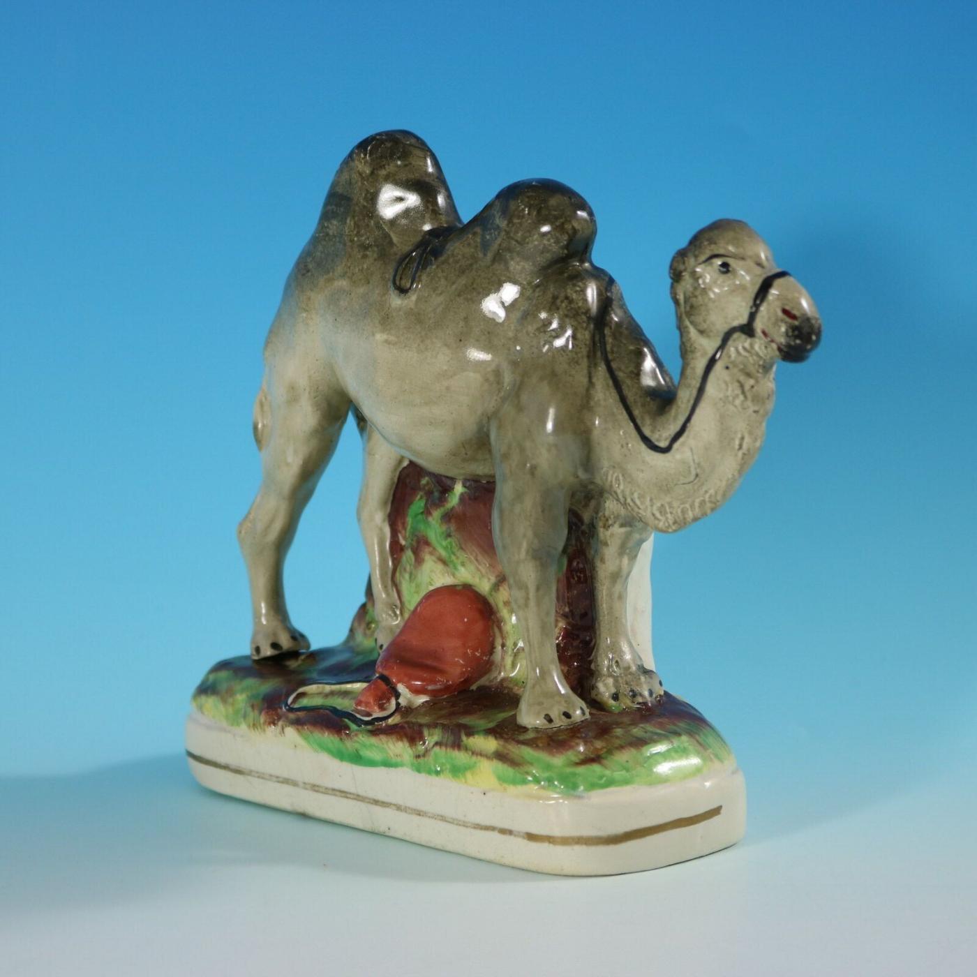 Staffordshire - Rare Staffordshire Pottery Bactrian Camel Figure