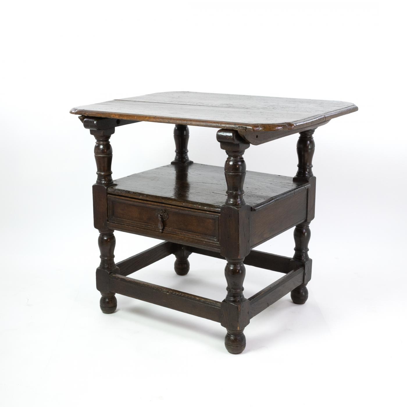 Rare Welsh 18th Century Joined Oak Monks Chair / Table with A Single ...