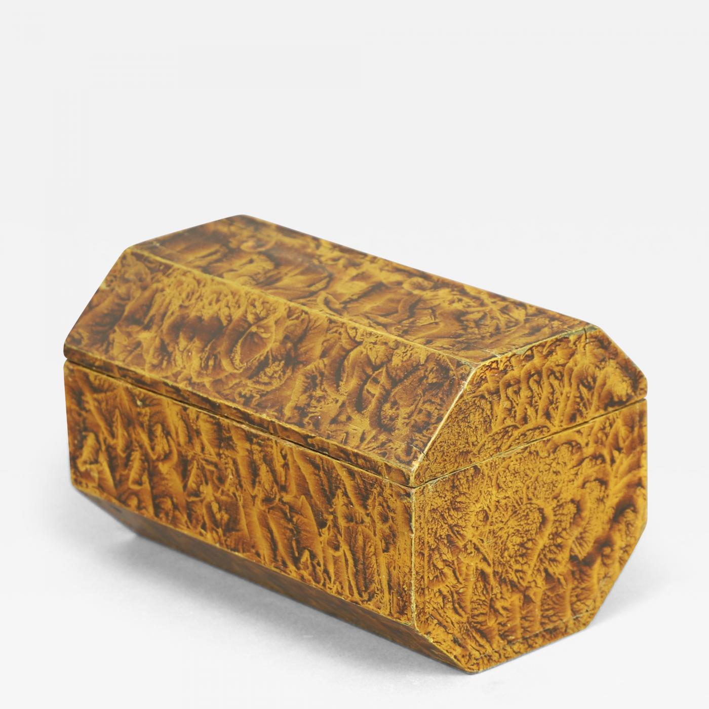 Rare and Unusual Octagonal Paint-Decorated Box