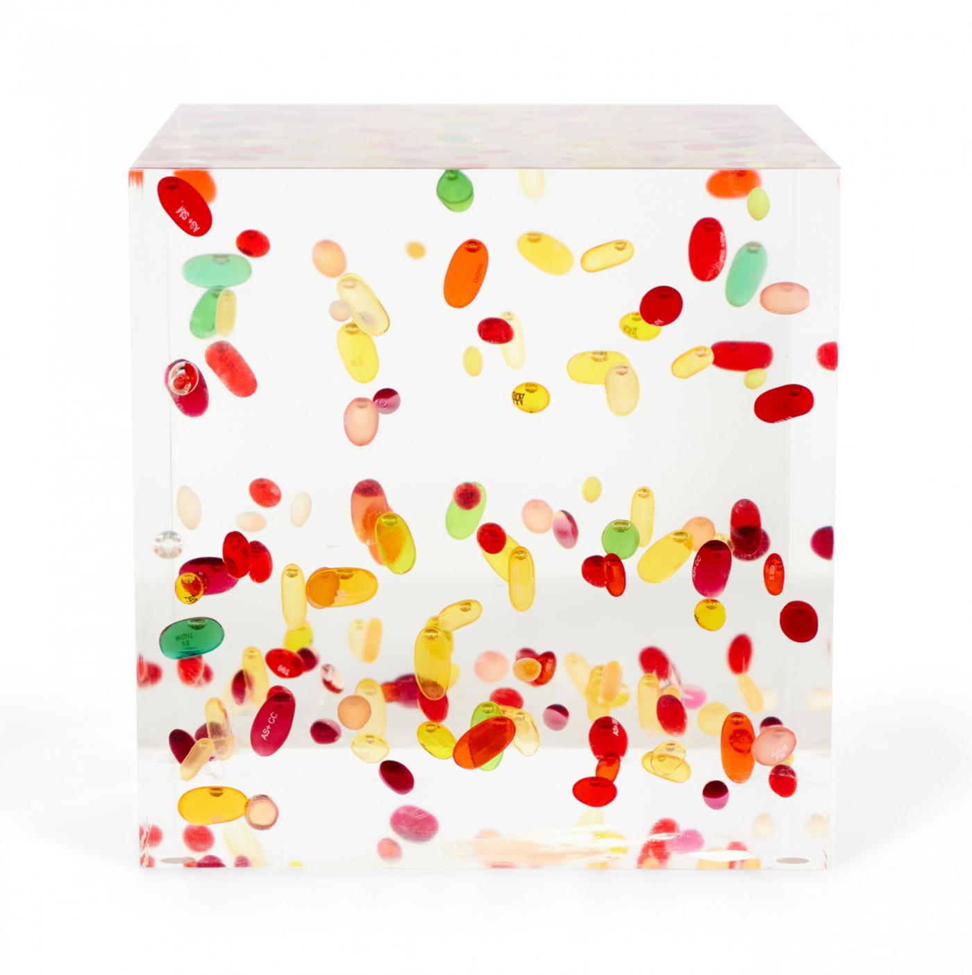 Ray Geary Contemporary Constellation Resin And Pill Cube Sculpture