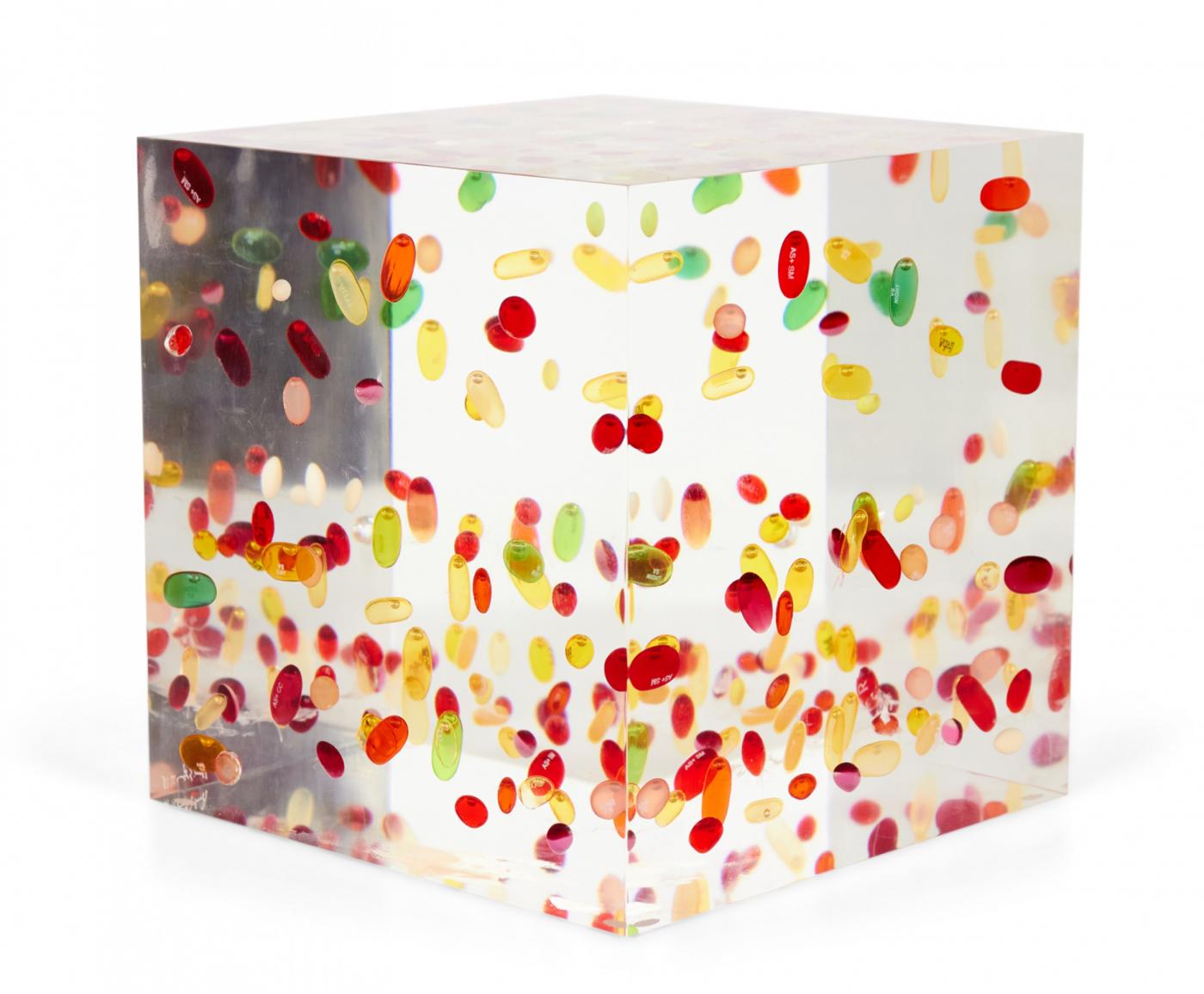 Ray Geary Contemporary Constellation Resin And Pill Cube Sculpture