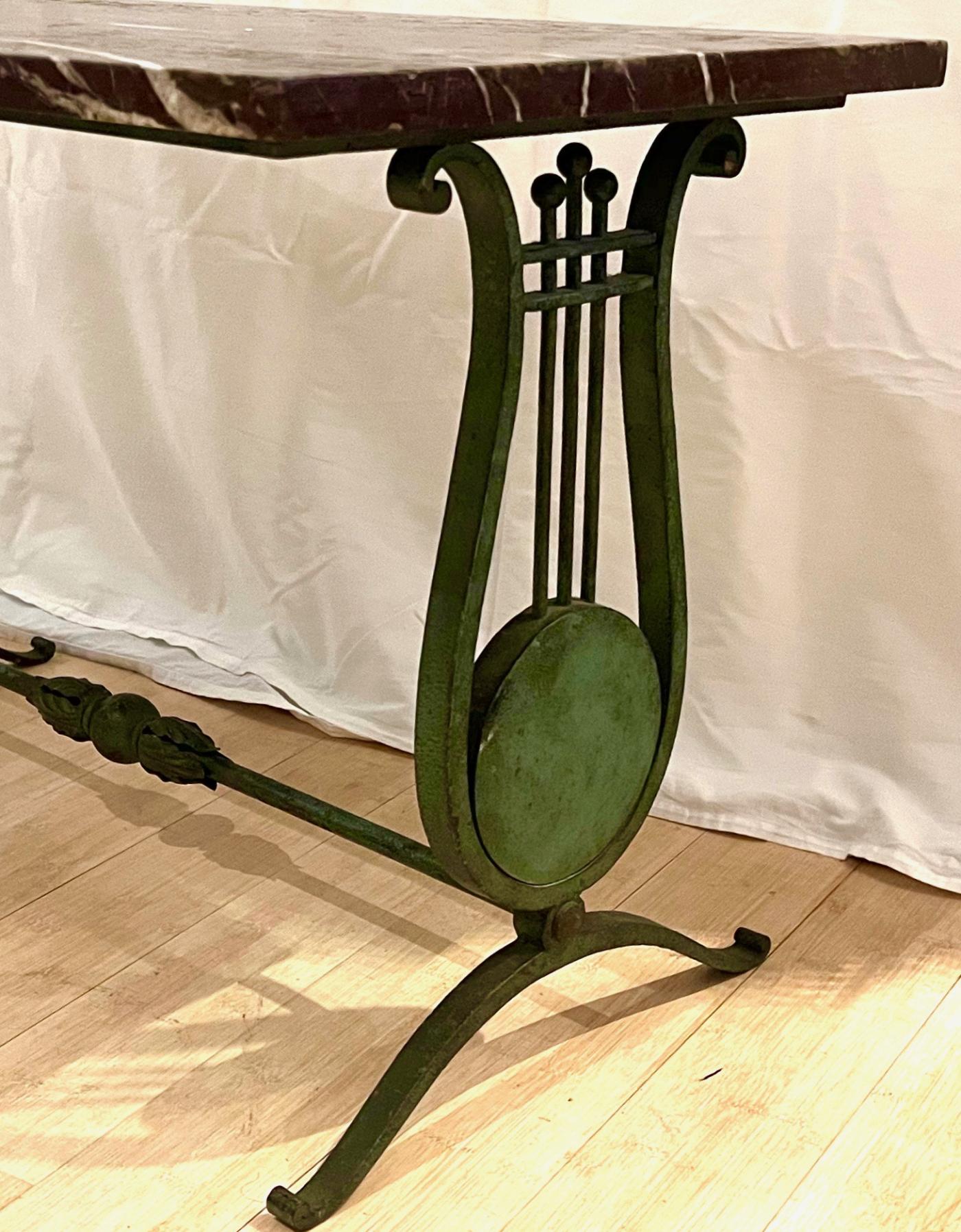 Raymond Subes - Raymond Subes green antique patinated coffee table