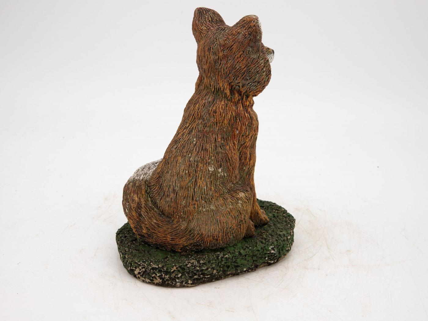 Reconstituted Stone Fox Small Garden Ornament, 20th Century
