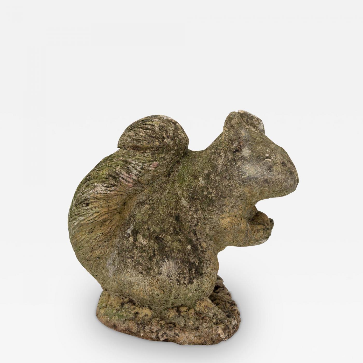 Reconstituted Stone Squirrel Garden Ornament, 20th Century