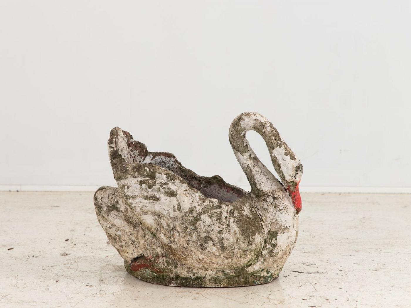 Reconstituted Stone Swan Planter, English Early 20th Century