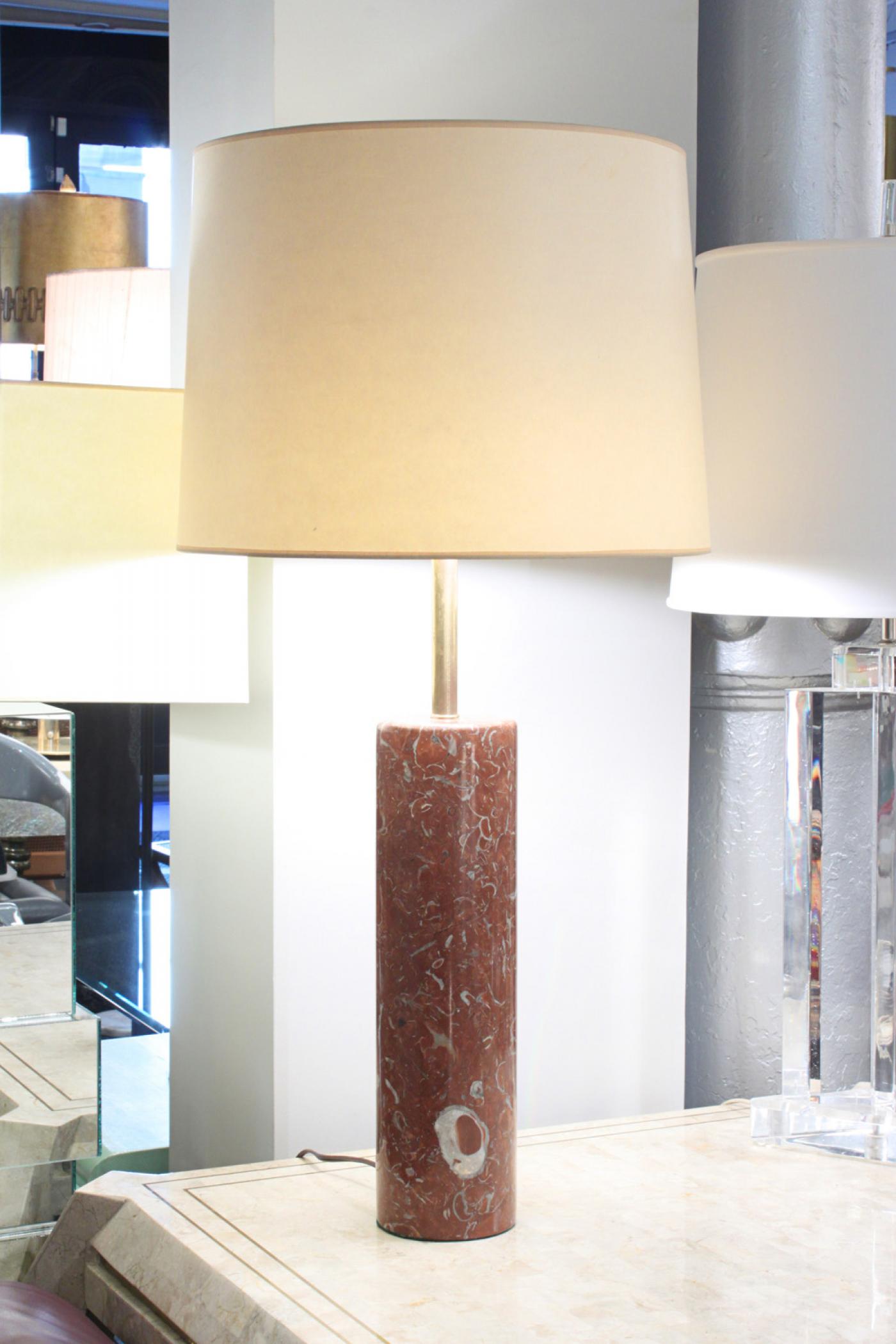 Red Marble Table Lamp by Nessen