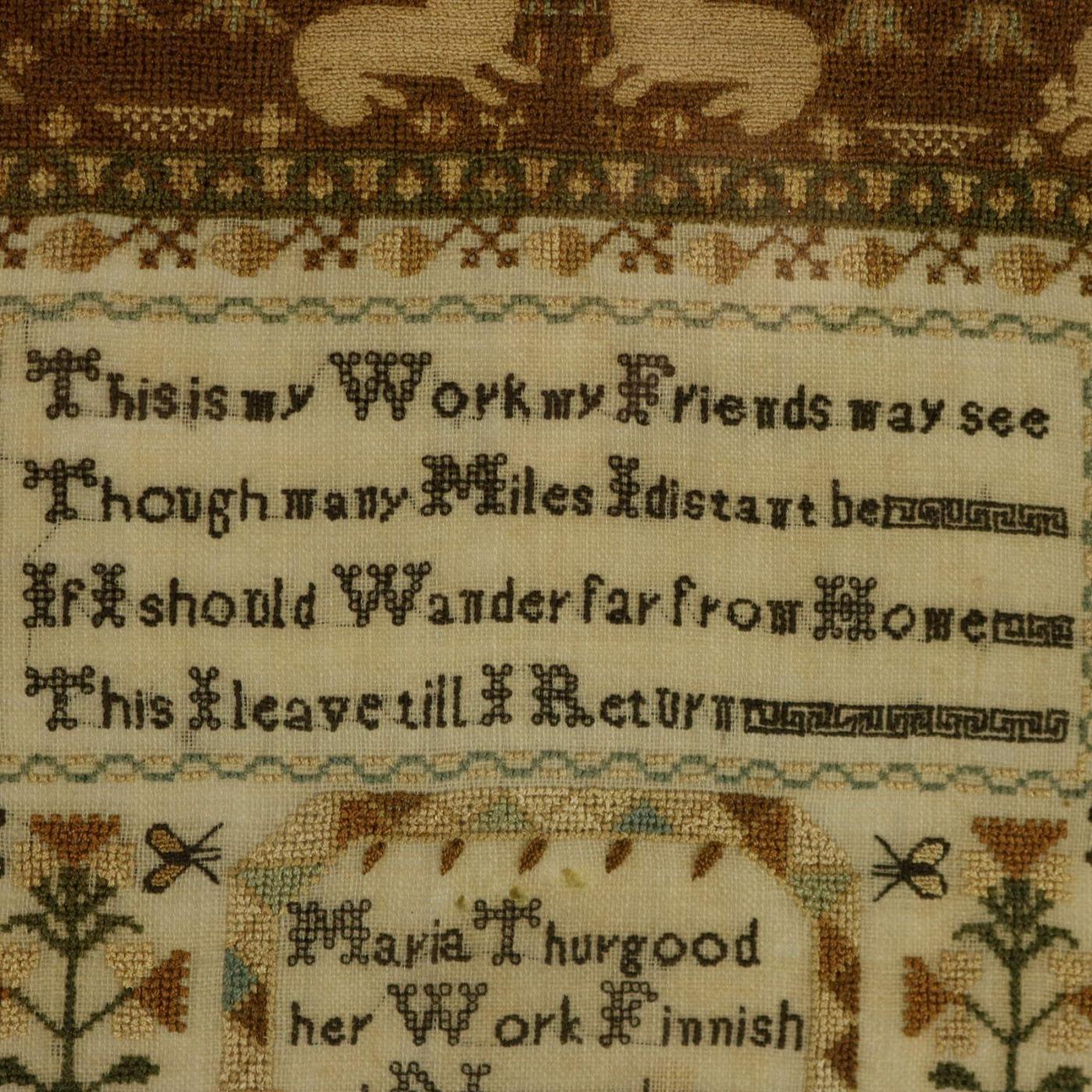 Regency Period Sampler, 1827, by Maria Thurgood