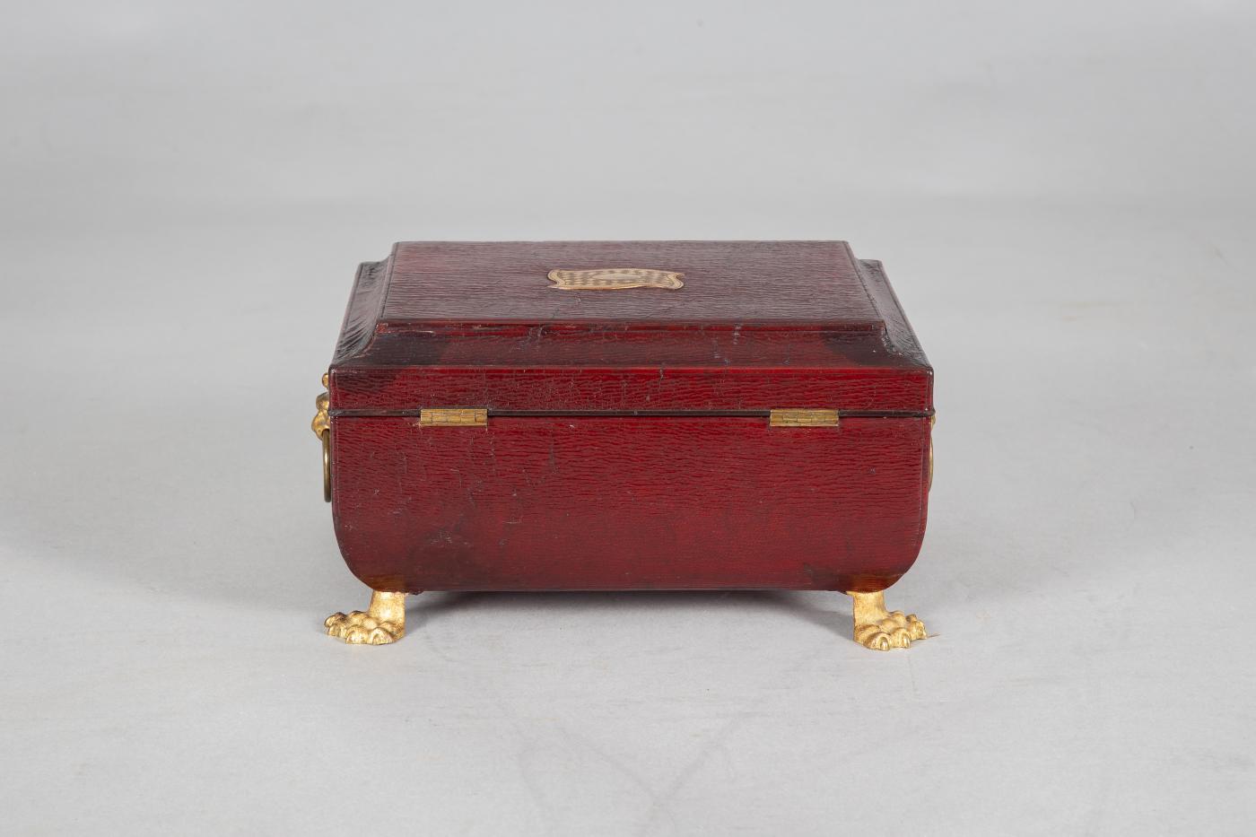 Regency Red Morocco Leather Sewing Box