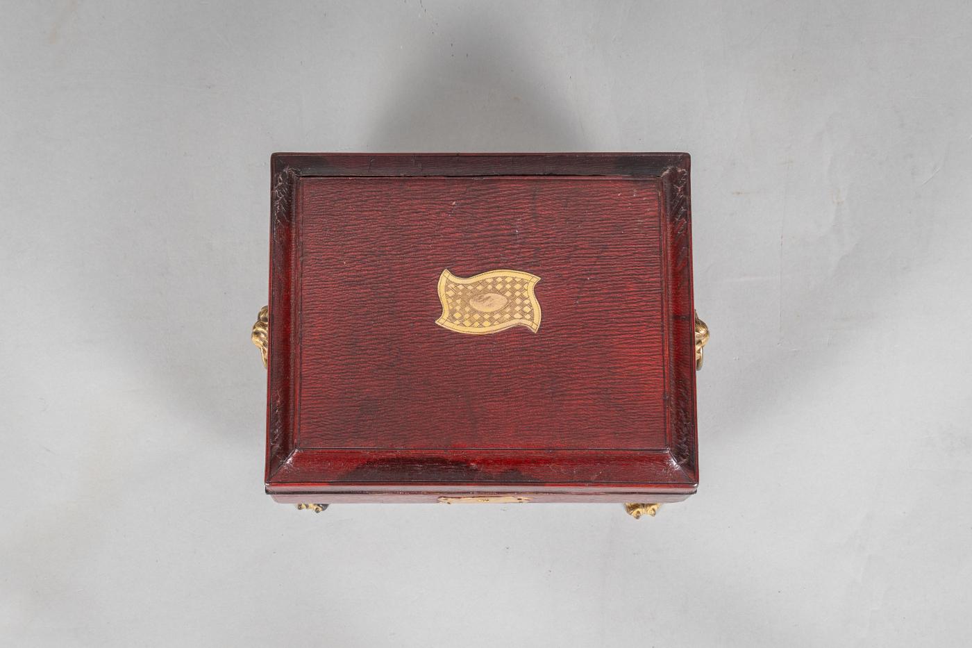 Regency Red Morocco Leather Sewing Box