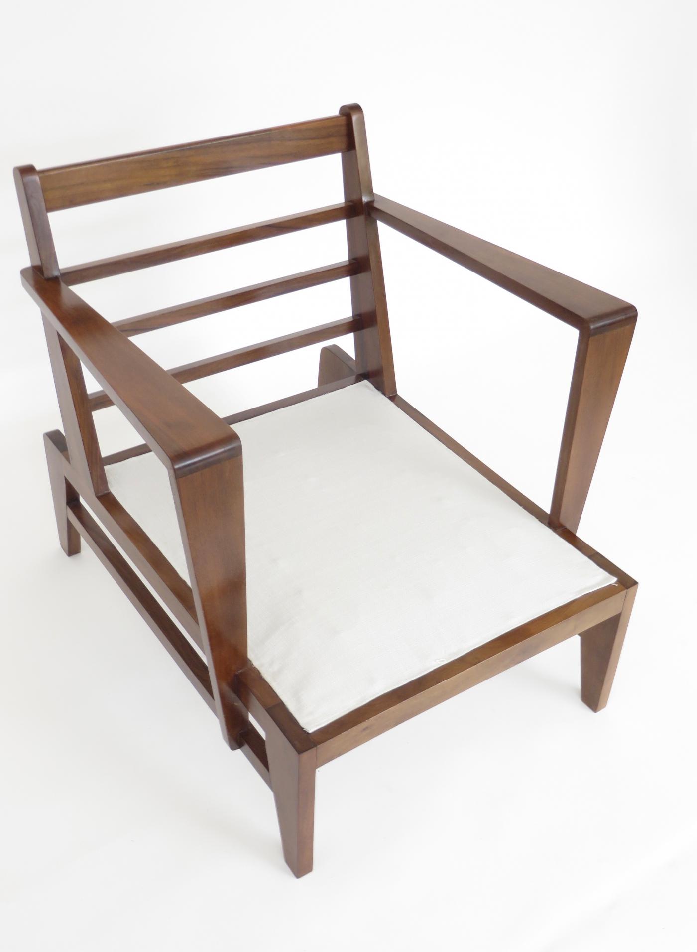 René Gabriel - Rene Gabriel French Pair of Cherry Wood Lounge Chairs ...