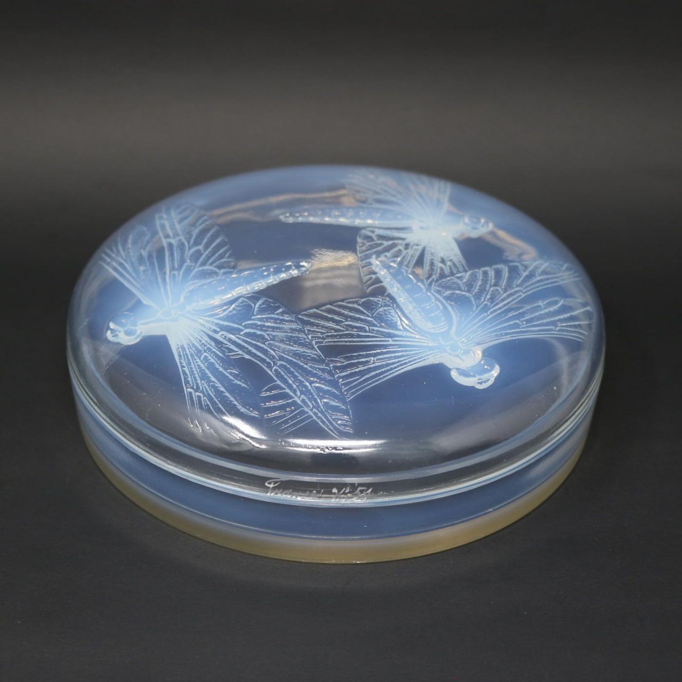 René Lalique – Lalique Co. - Rene Lalique Opalescent Glass 'Libellules' Box