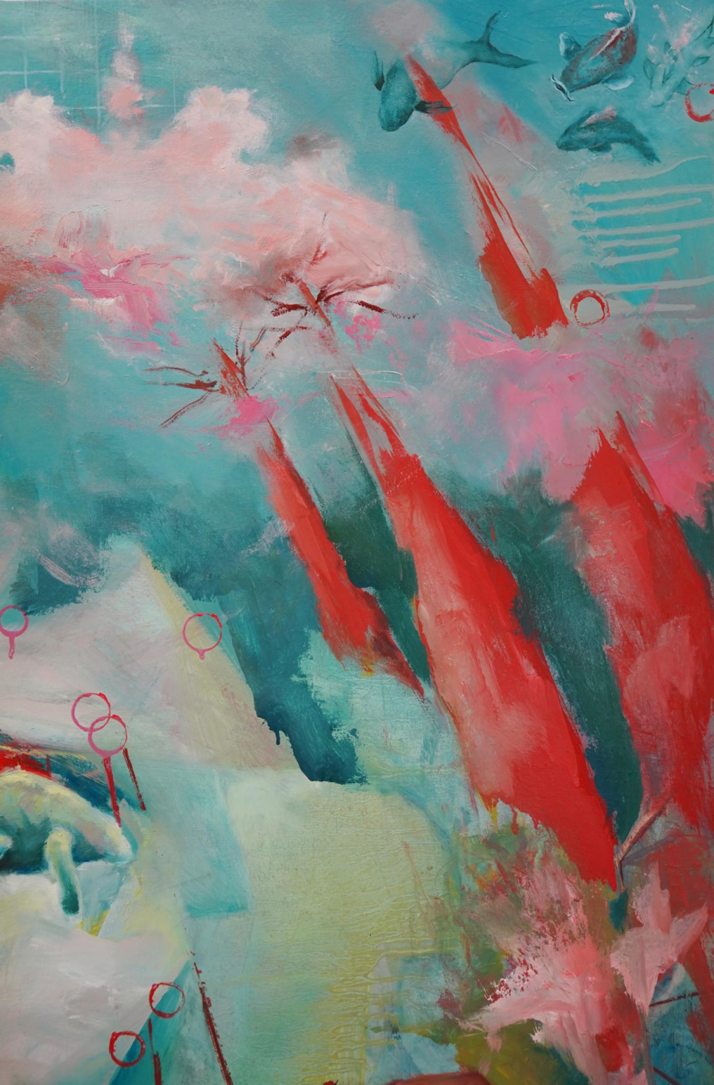 Renée Rey - "23 V: Countercurrent, Large Contemporary Oil Painting on ...