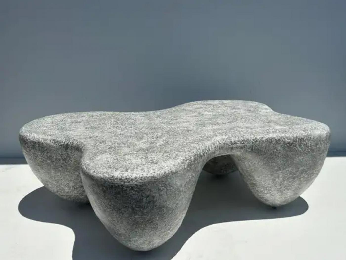 Rene Brancusi - Organic Shaped Faux Concrete Coffee Table