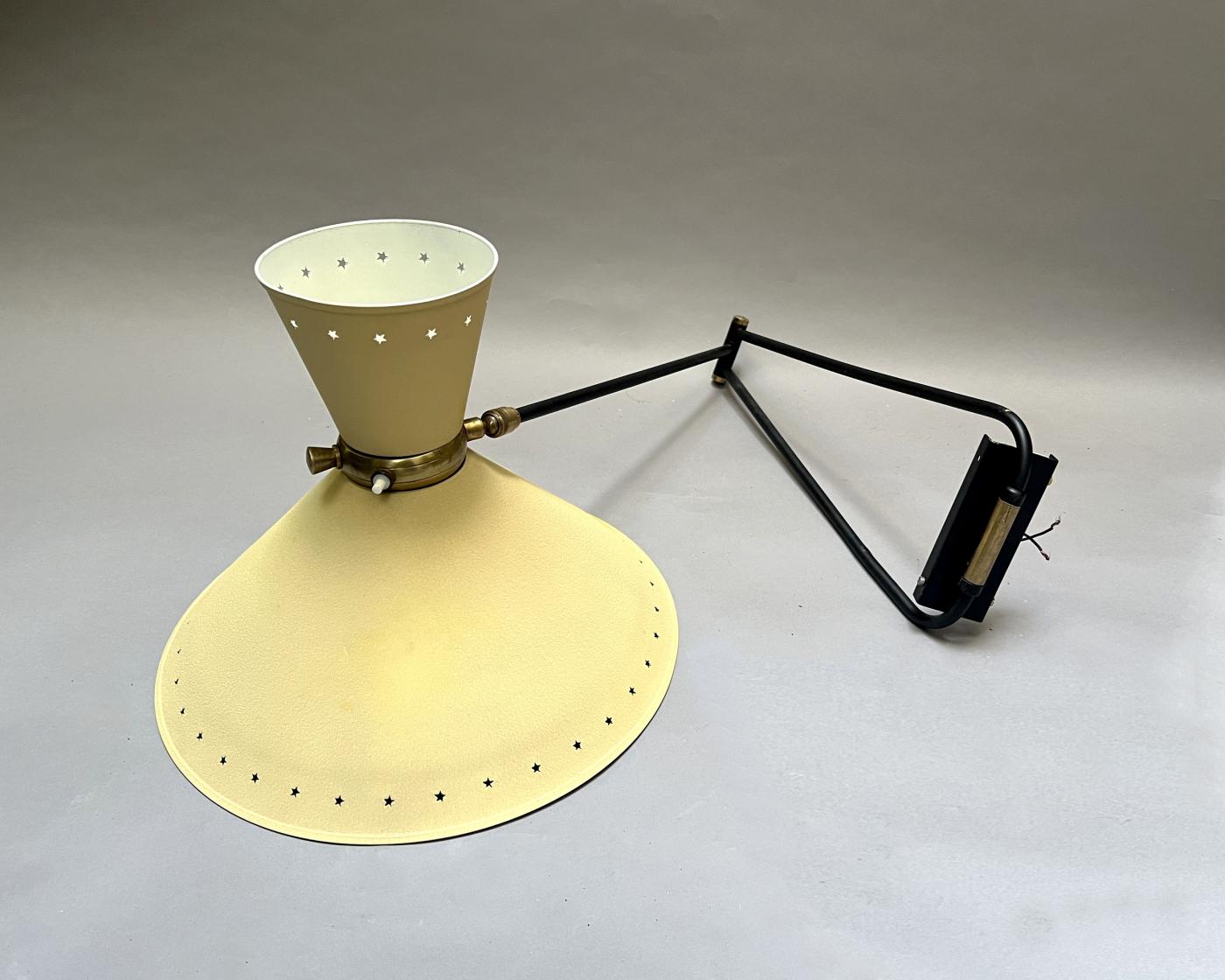 Rene Mathieu - Large folding wall light René Mathieu Ed. Maison Lunel ...