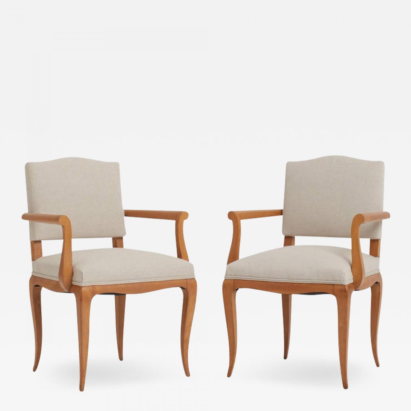 Rene Prou - Pair of Art Deco Sycamore Armchairs att. to René Prou
