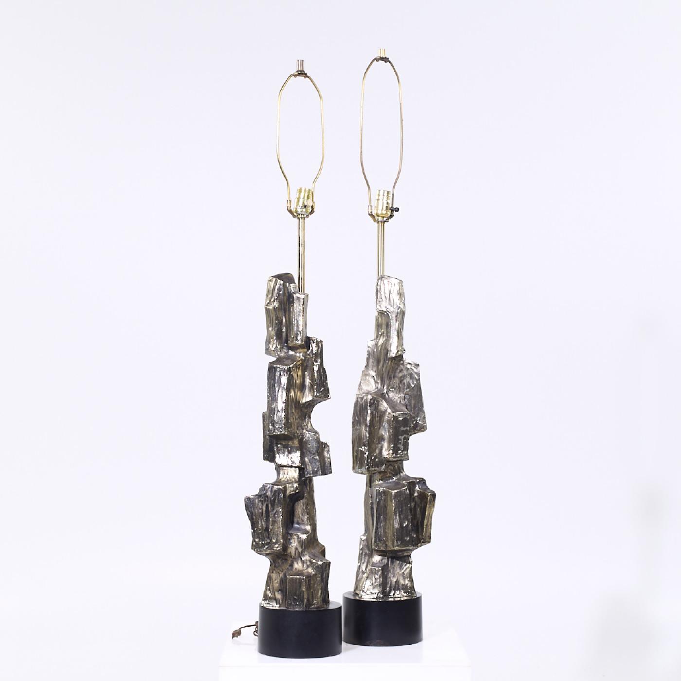 Richard Barr - Richard Barr for Laurel Brutalist Mid Century Lamp - Pair