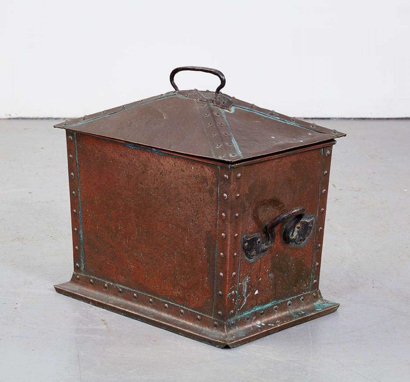 Riveted Copper Arts and Crafts Kindling Box