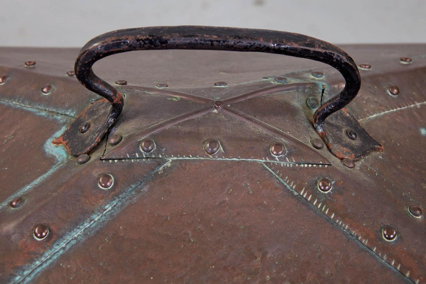 Riveted Copper Arts and Crafts Kindling Box