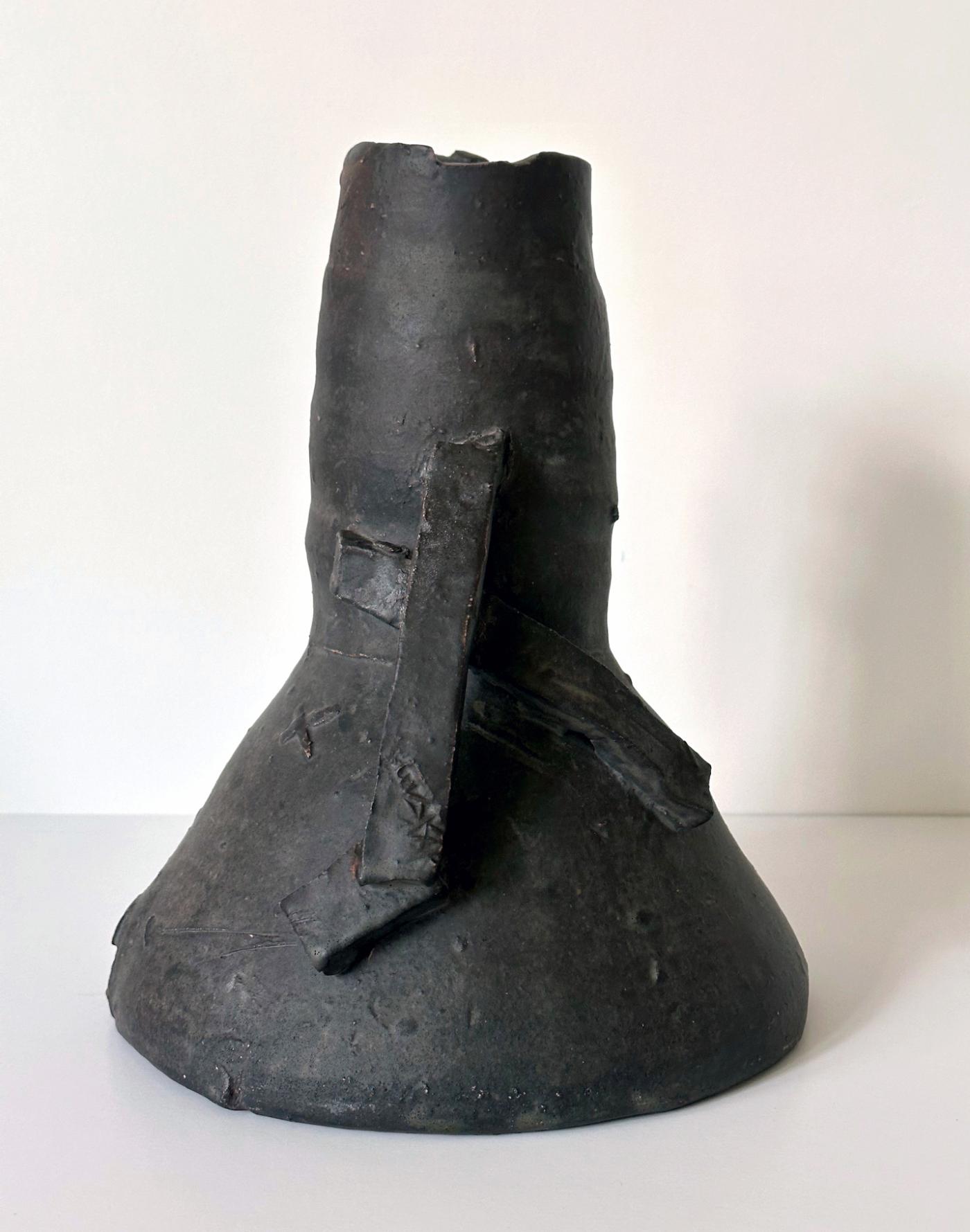 Robert Chapman Turner - Sculptural Ceramic Handled Vase by Robert Turner