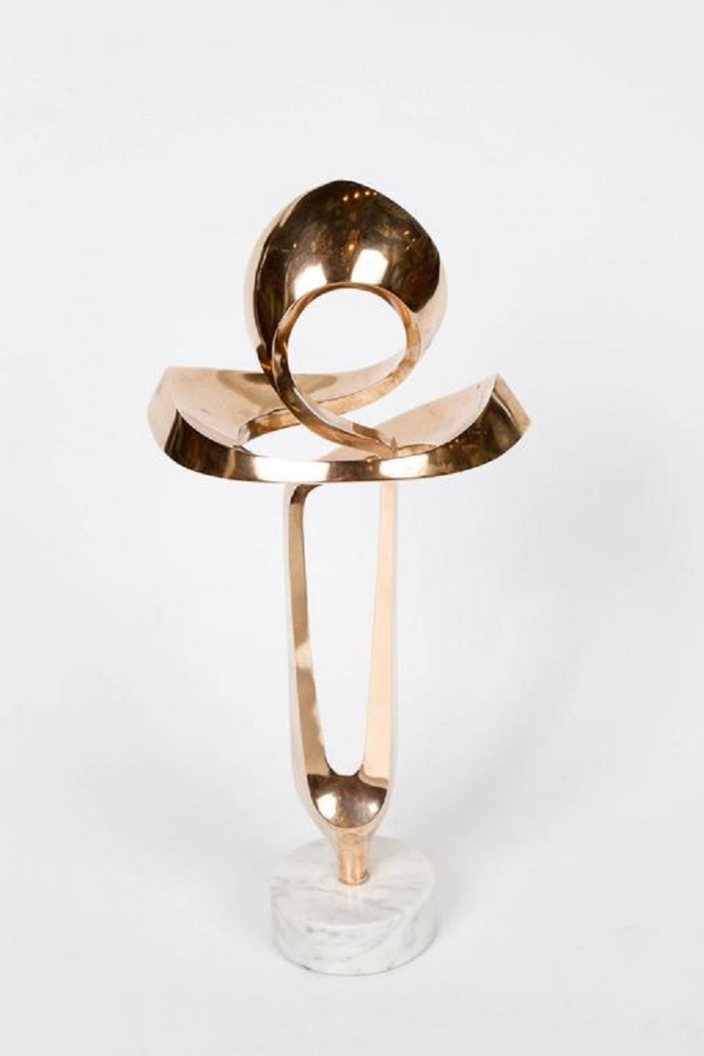 Robert J. Mitchell - Rare polished brass sculpture by Robert J. Mitchell