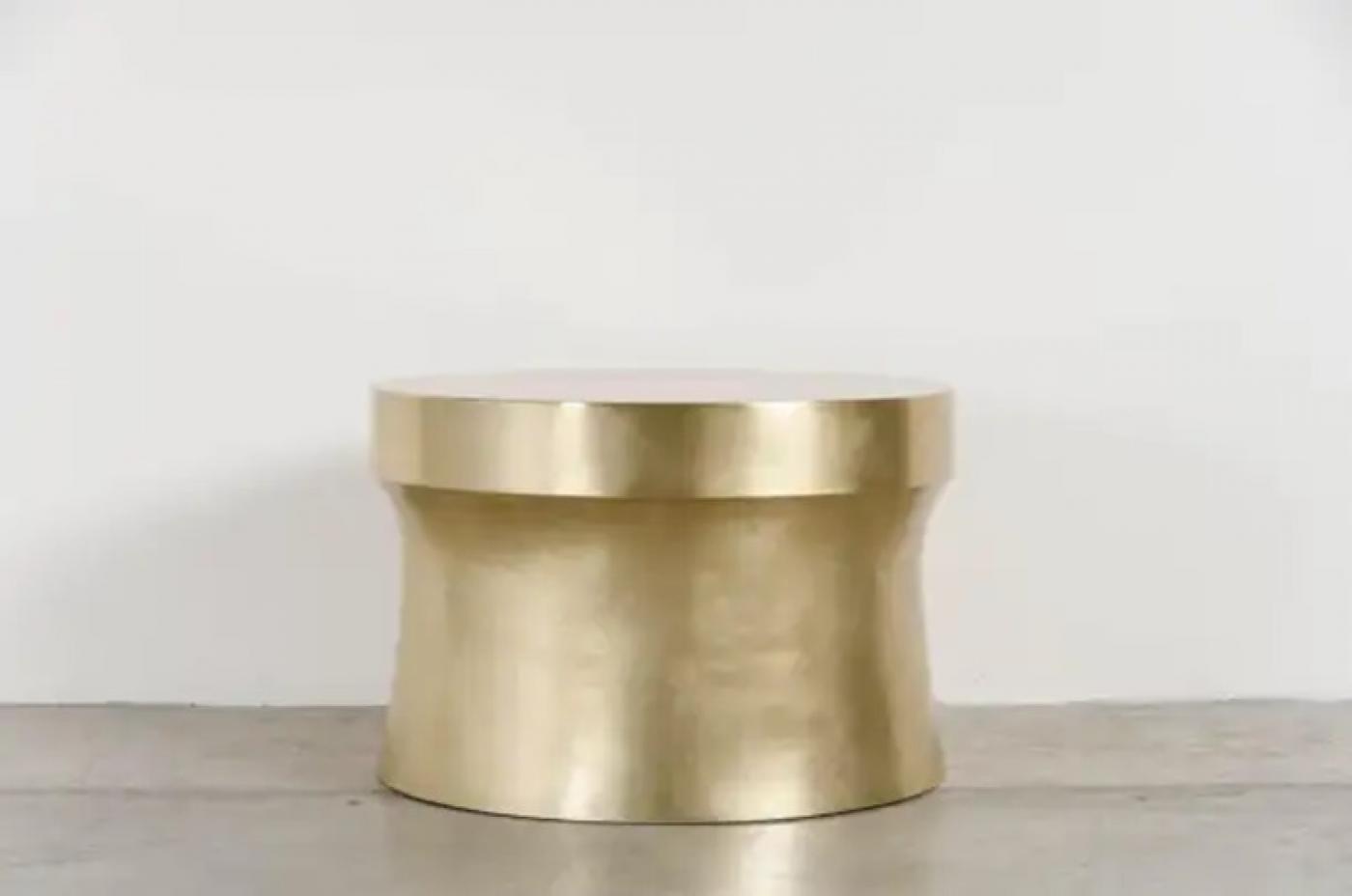 Robert Kuo - Dong Shan Table, Brass by Robert Kuo, Hand Repousse ...
